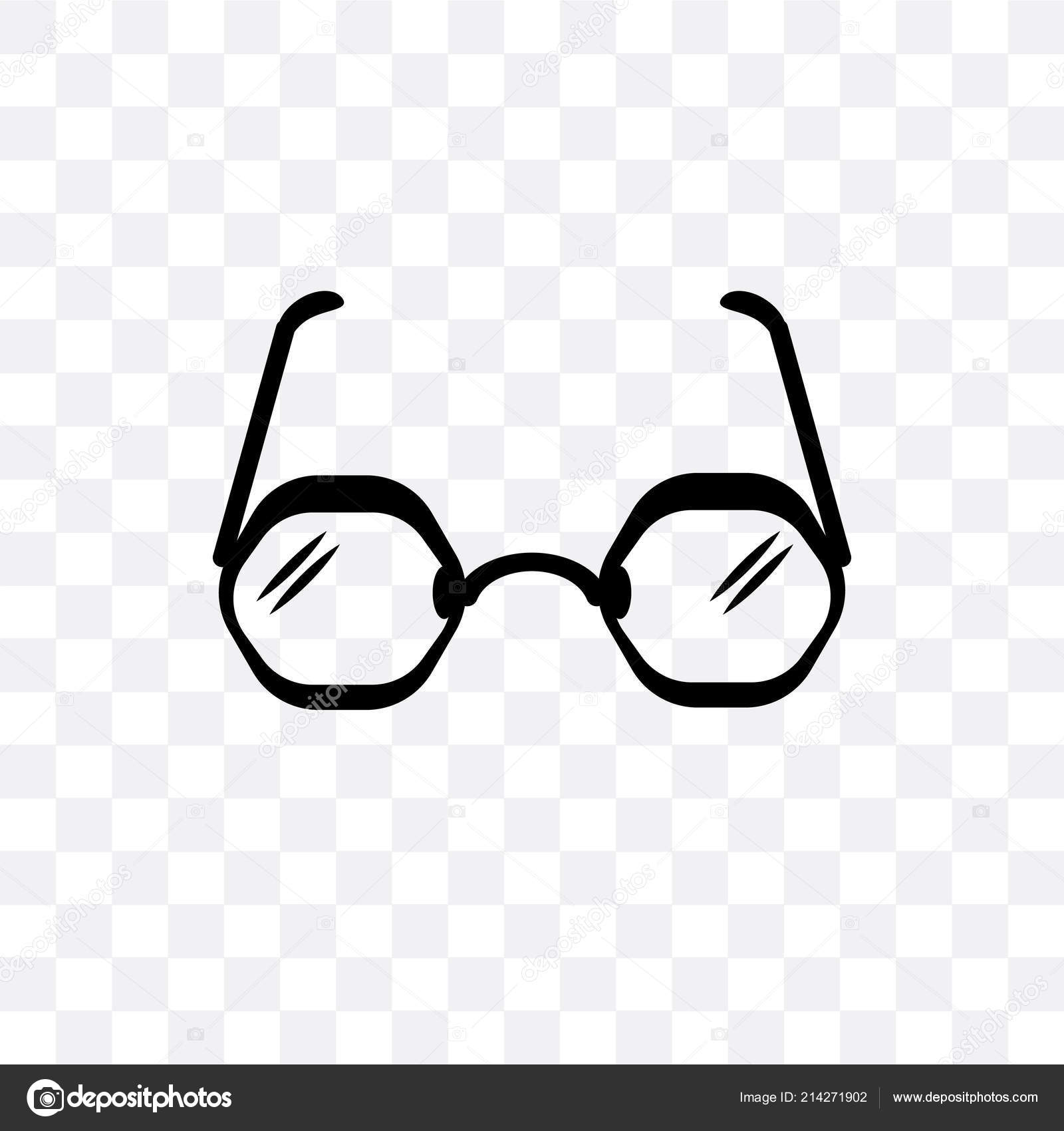Round eyeglasses vector icon isolated on transparent background, Stock ...