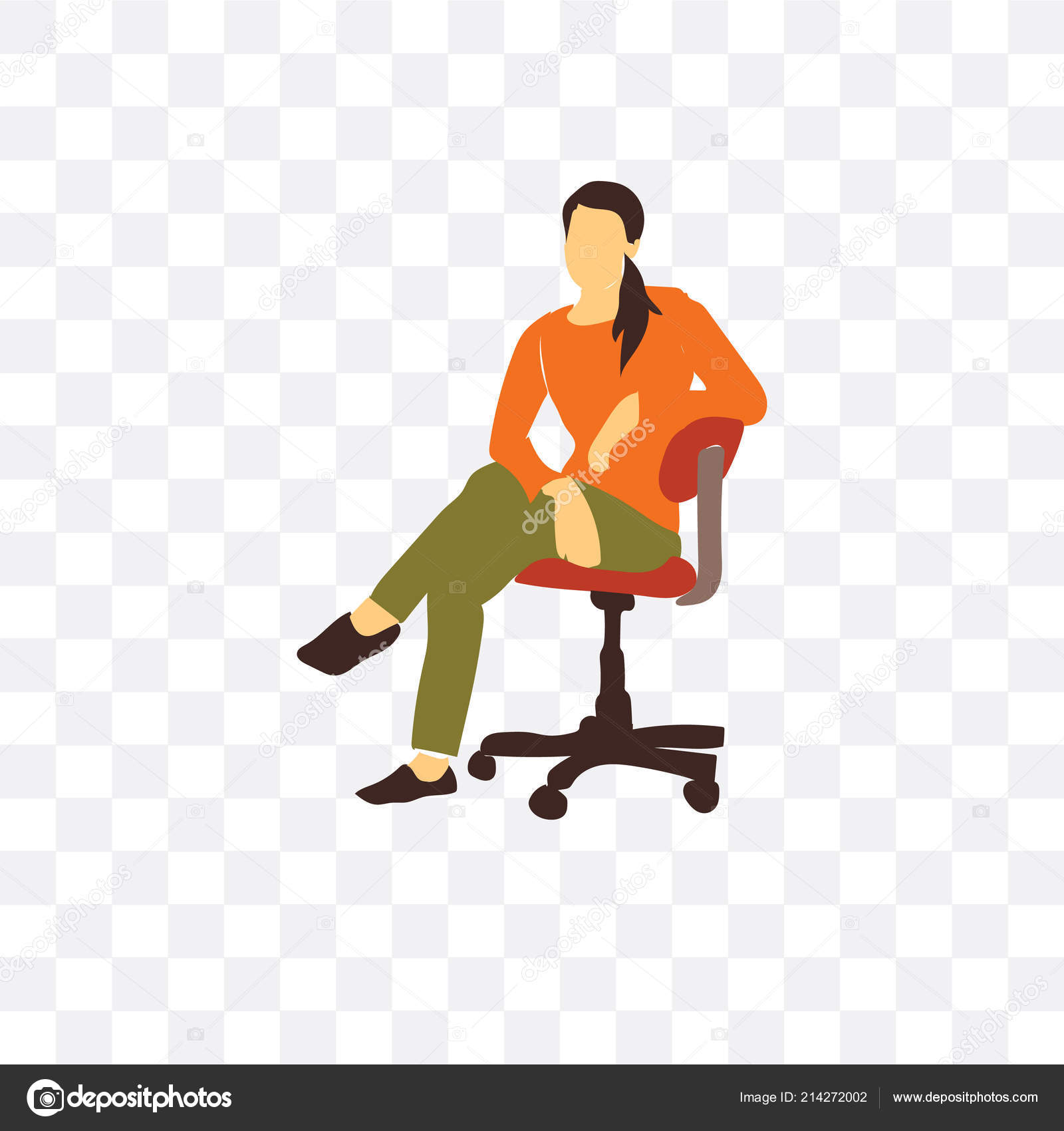 Woman vector icon isolated on transparent background, Woman logo Stock ...