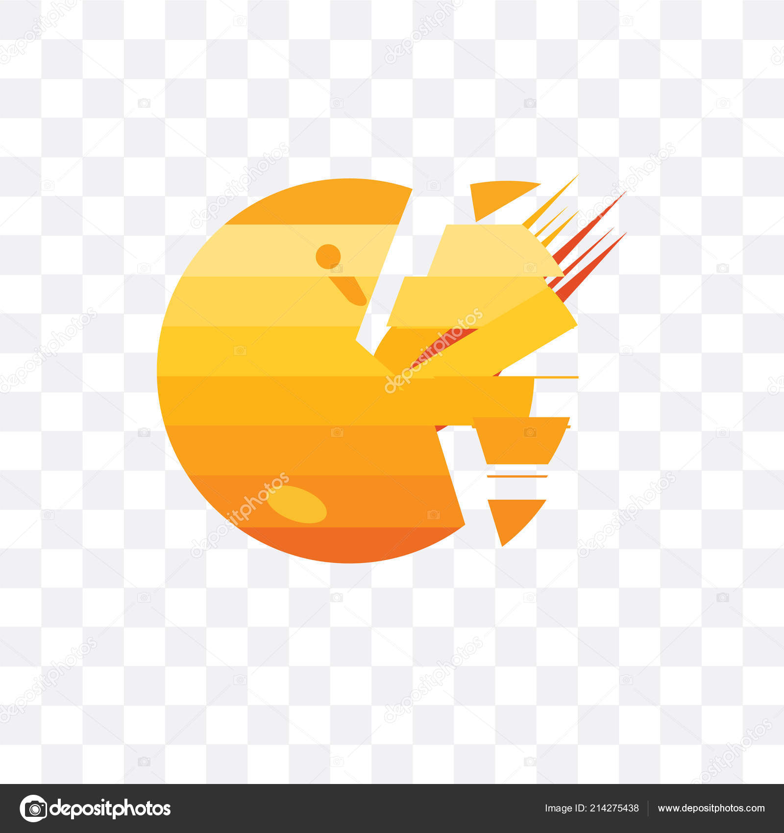 Destroyed planet vector icon isolated on transparent background, Stock ...
