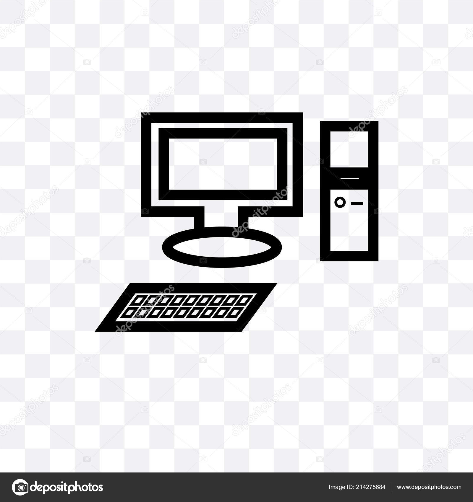 Computer vector icon isolated on transparent background, Compute Stock ...