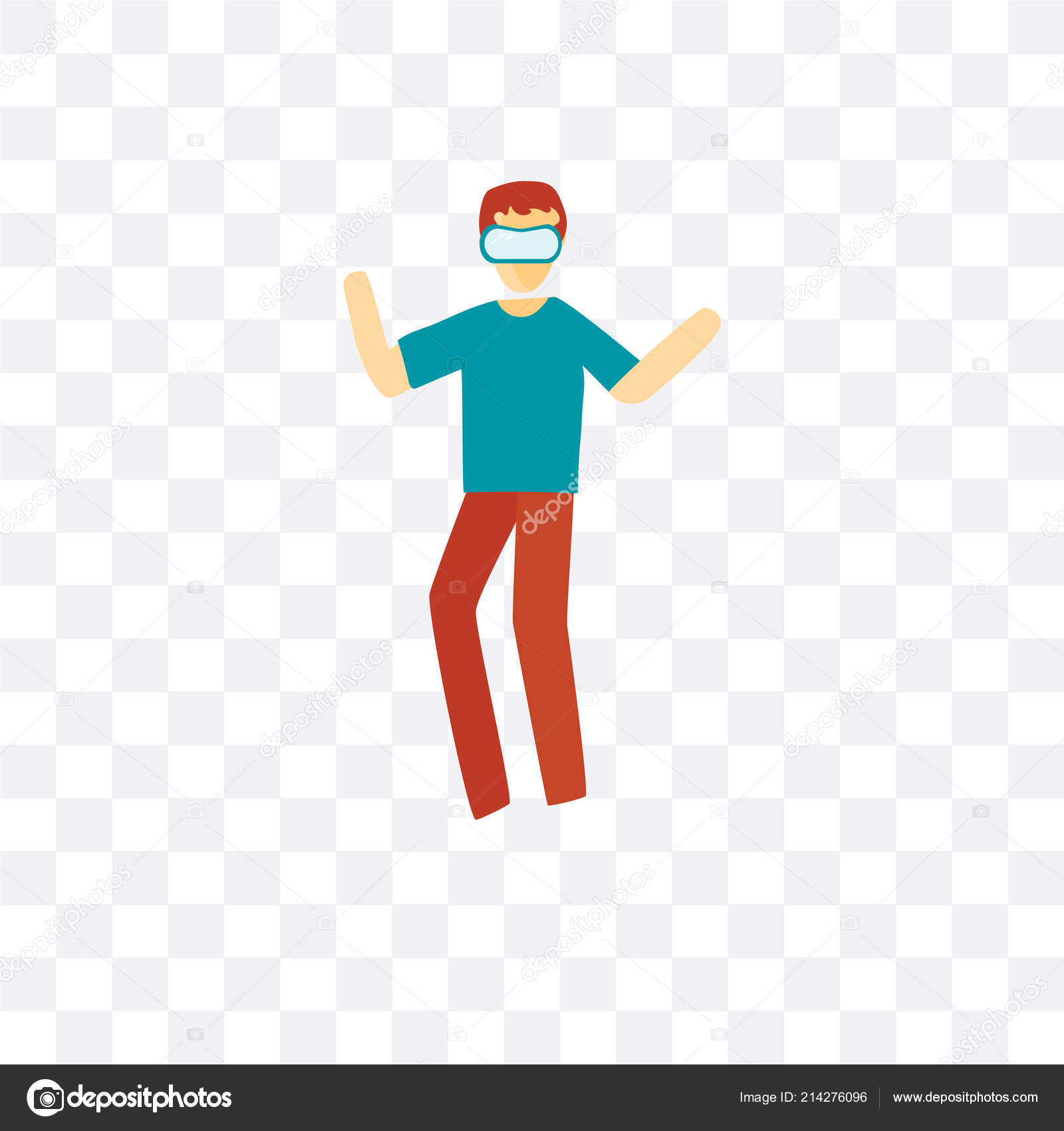 Virtual reality vector icon isolated on transparent background, Stock ...