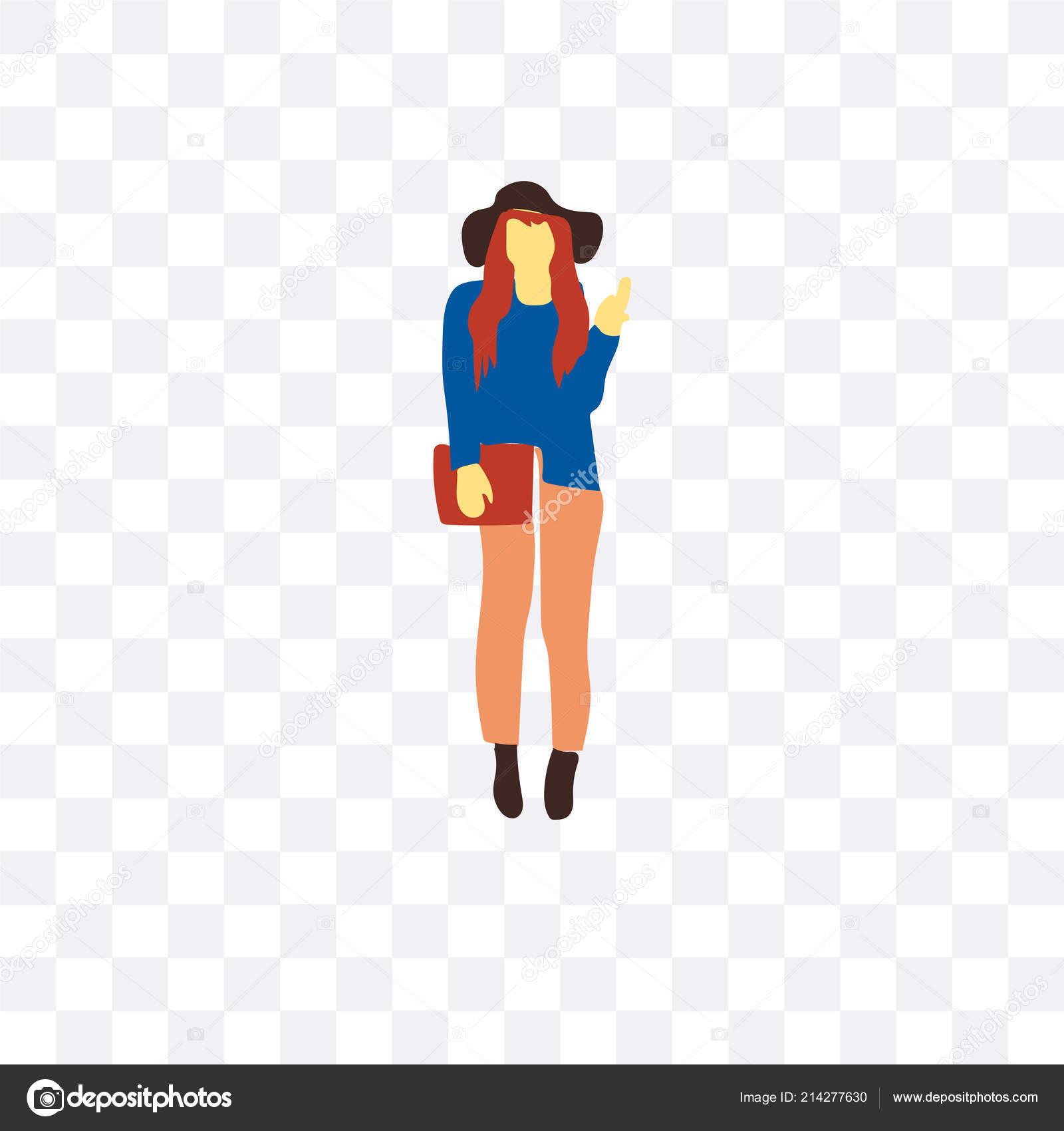 Woman vector icon isolated on transparent background, Woman logo Stock ...