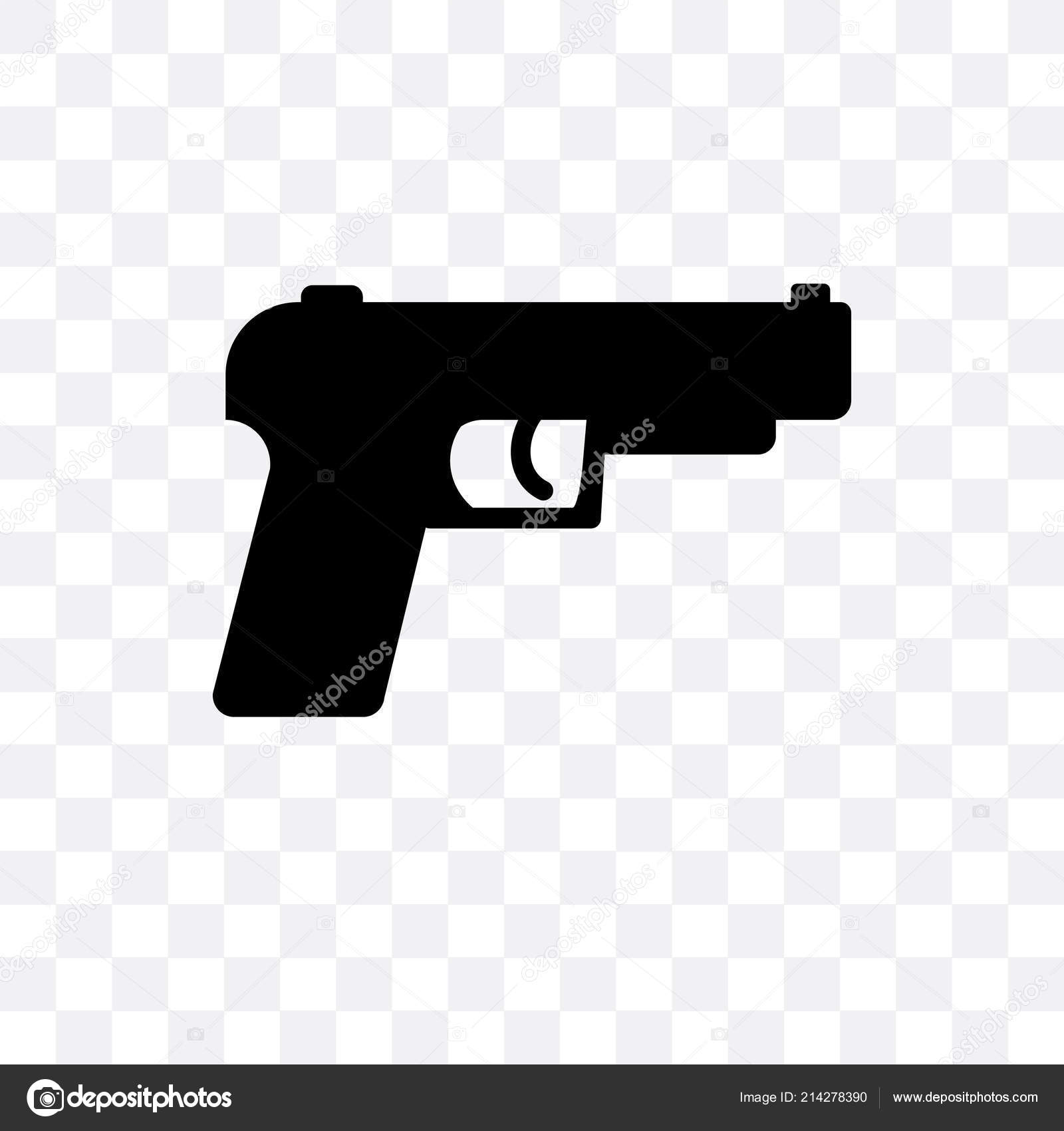 Gun vector icon isolated on transparent background, Gun logo des Stock ...