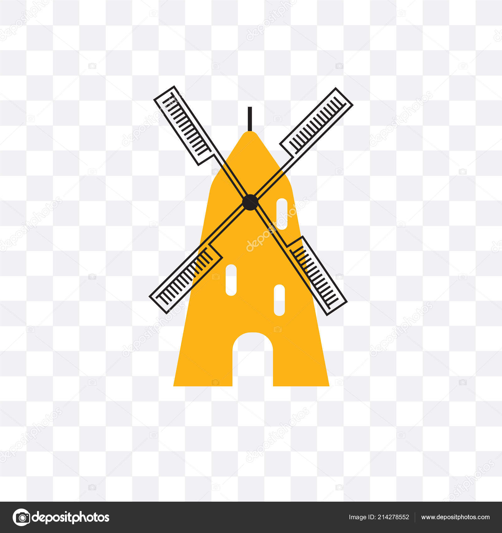 Flour mill vector icon isolated on transparent background, Flour Stock ...