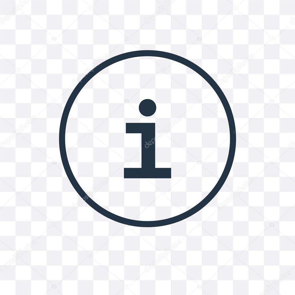 Info vector icono aislado sobre fondo transparente, info logo d Vector ...