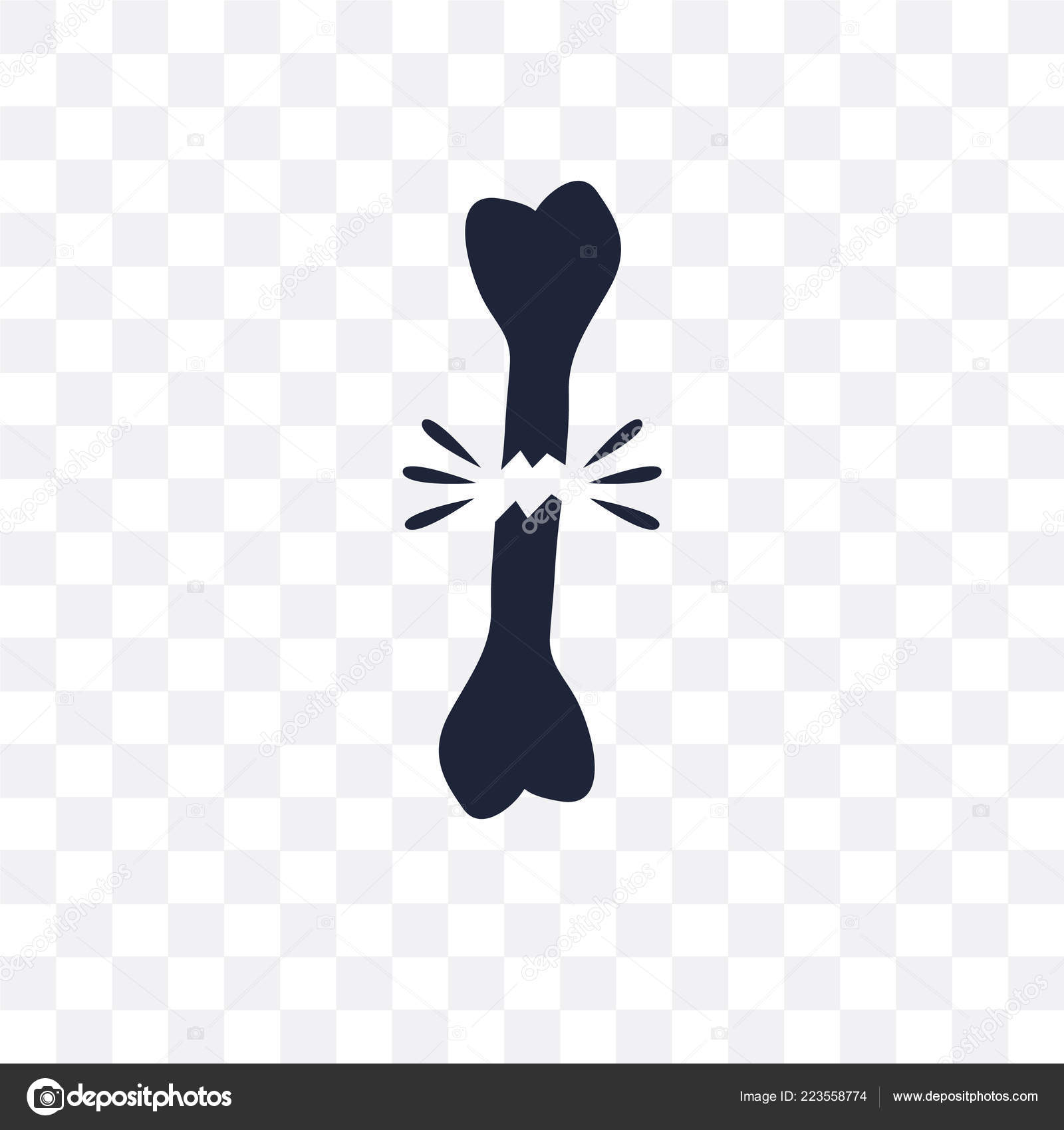 Broken Bone Transparent Icon Broken Bone Symbol Design Human Body Stock ...