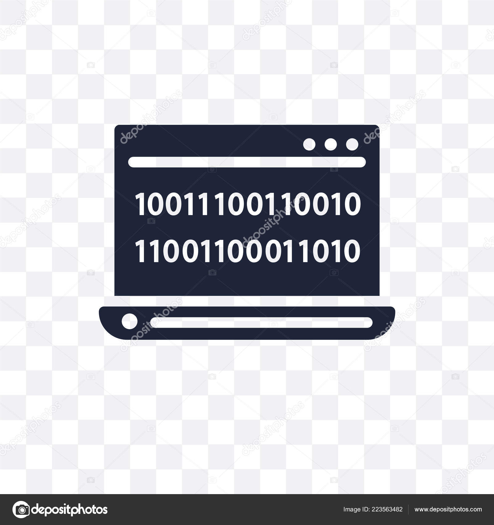 Binary Code Transparent Icon Binary Code Symbol Design Programming Collection Stock Vector by ...