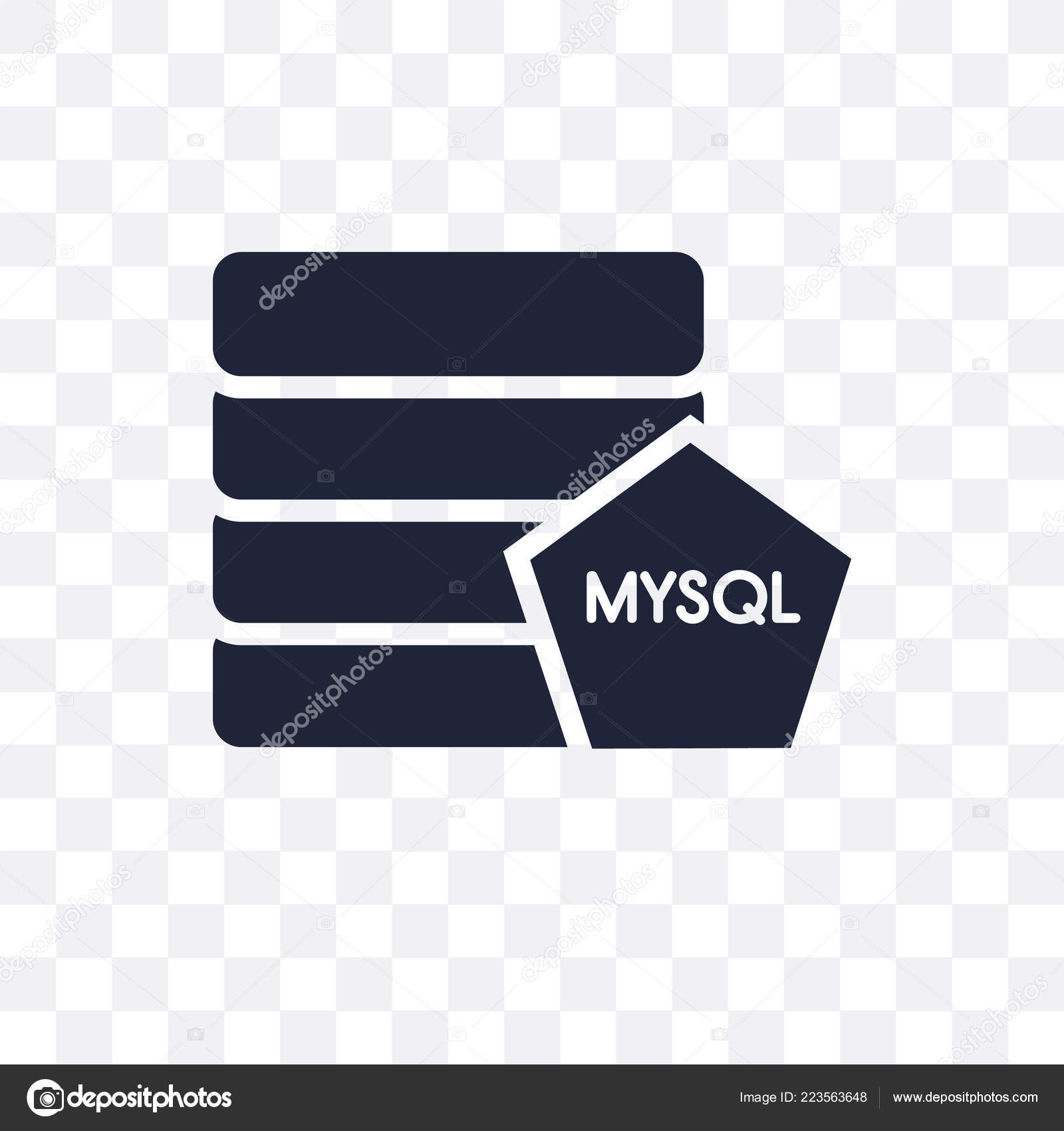 Image vectorielle Icône Transparente Mysql Conception Symboles Mysql ...