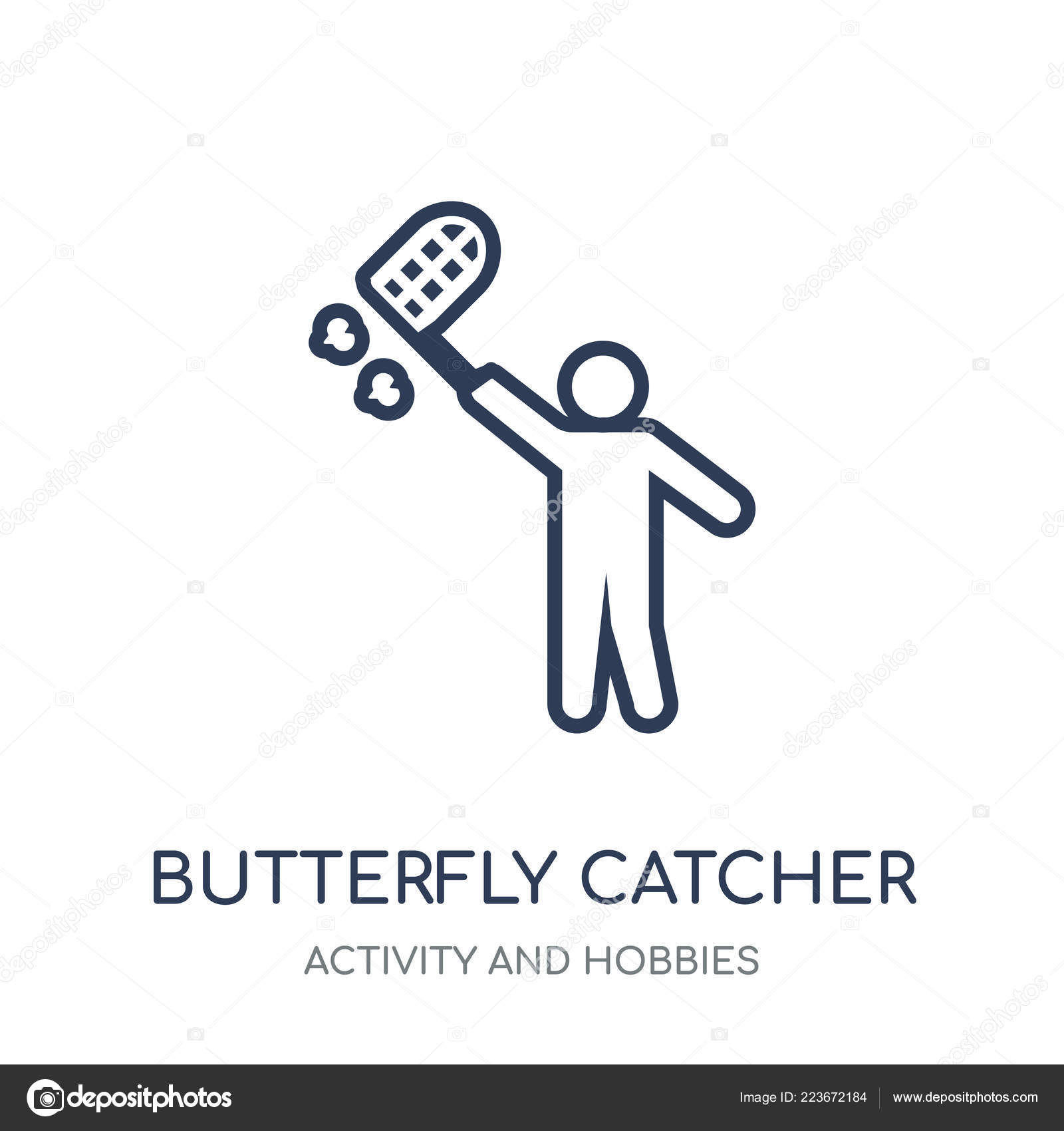 Butterfly Catcher Icon Butterfly Catcher Linear Symbol Design Activity ...