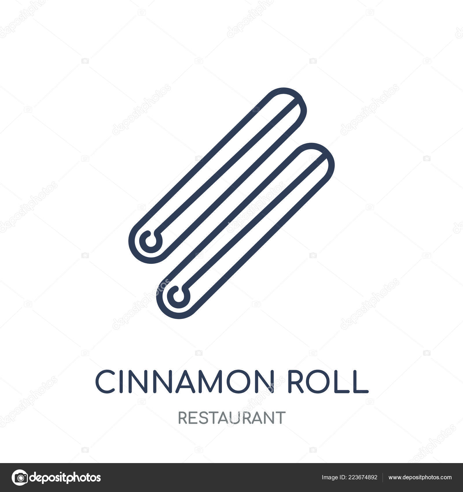 Cinnamon Roll Icon Cinnamon Roll Linear Symbol Design Restaurant ...