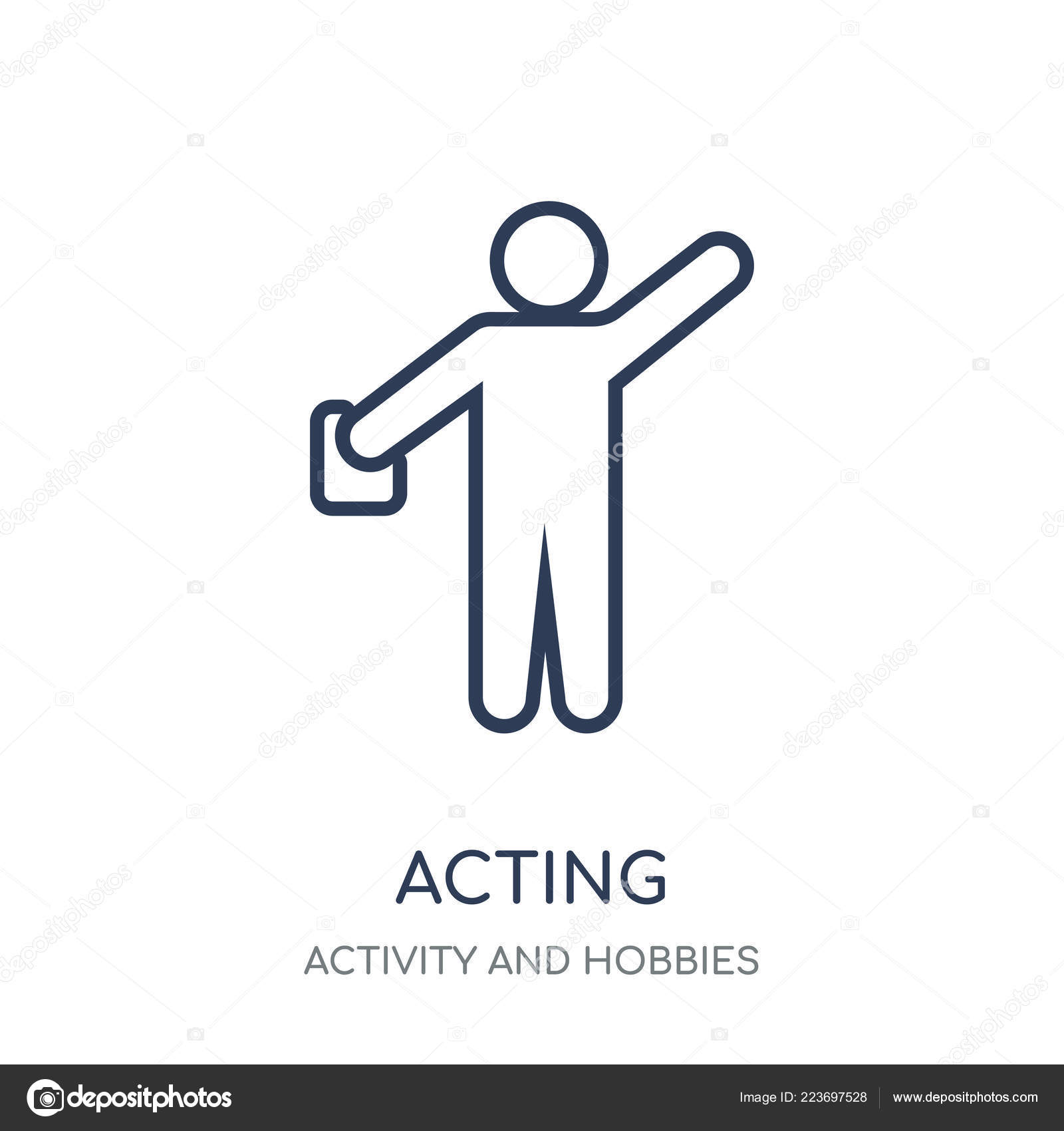 Acting Icon Acting Linear Symbol Design Activity Hobbies Collection ...