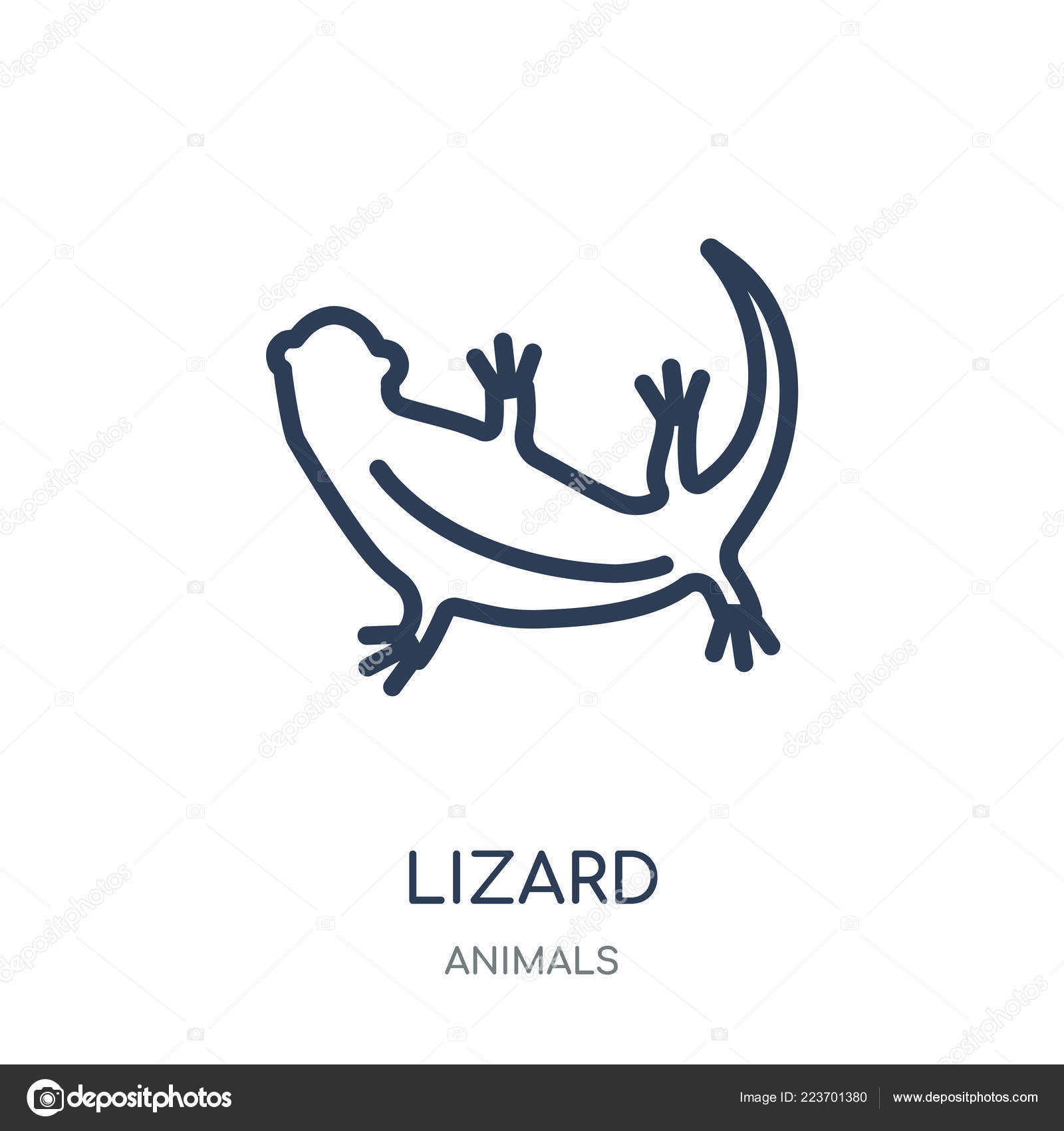 Simple Lizard Outline