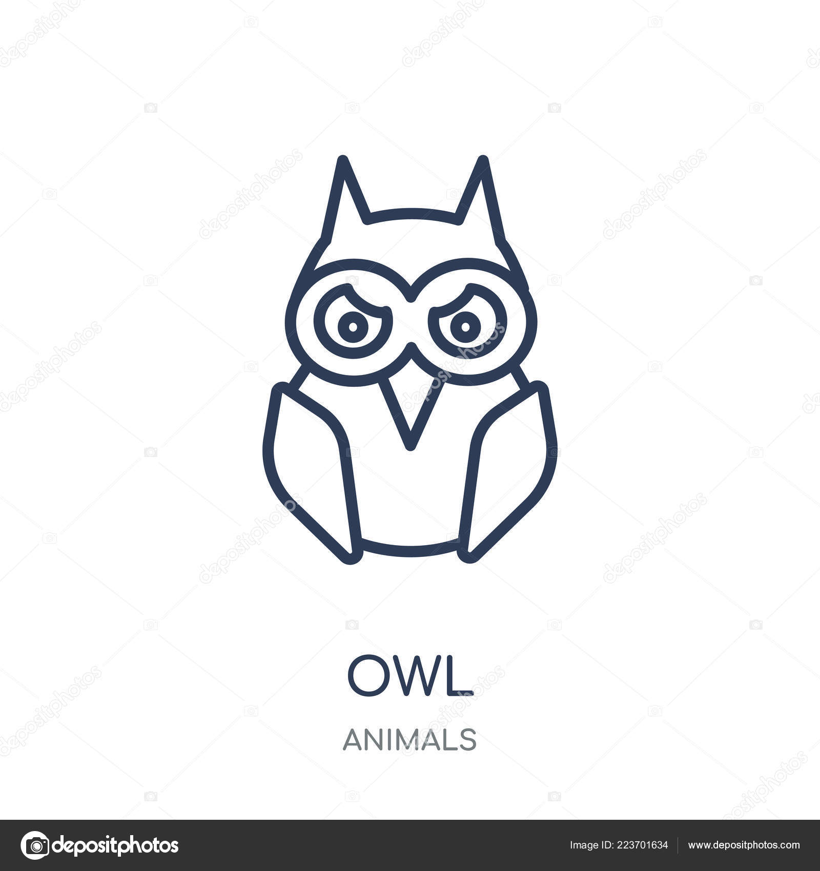 Owl Icon Owl Linear Symbol Design Animals Collection Simple Outline ...