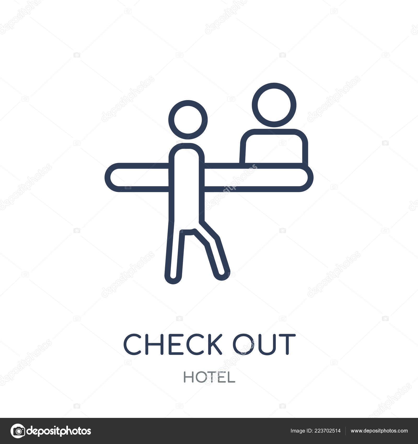Check Out Icon Check Out Linear Symbol Design Hotel Collection Stock ...