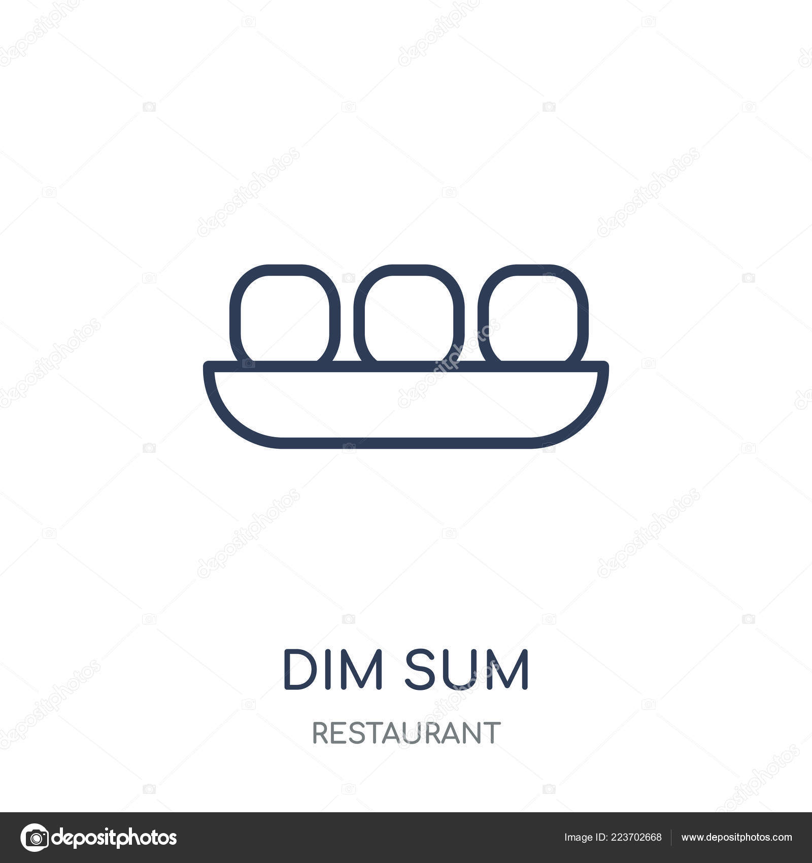 Dim Sum Icon Dim Sum Linear Symbol Design Restaurant Collection Stock ...
