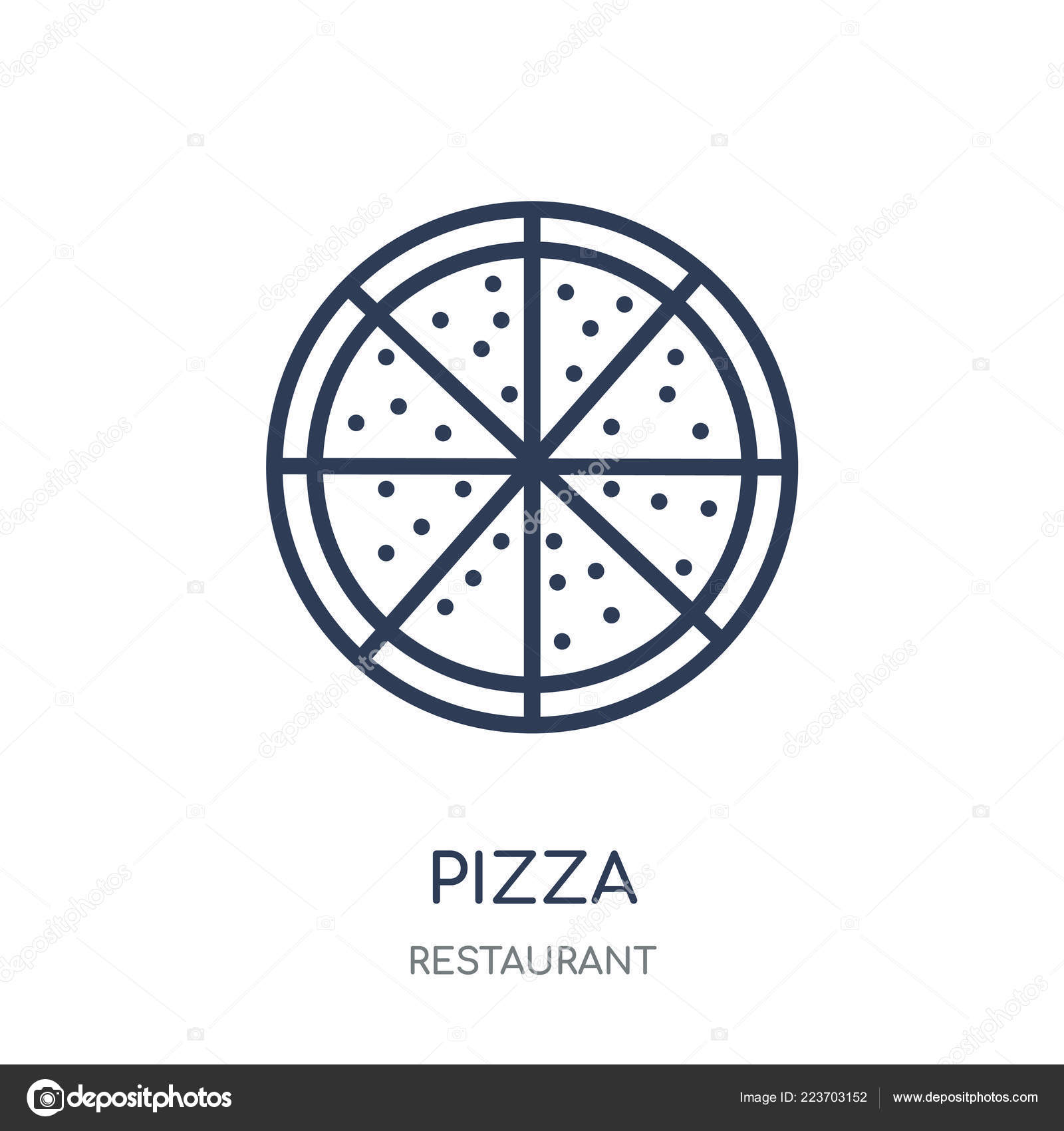 Pizza Icon Pizza Linear Symbol Design Restaurant Collection Simple ...