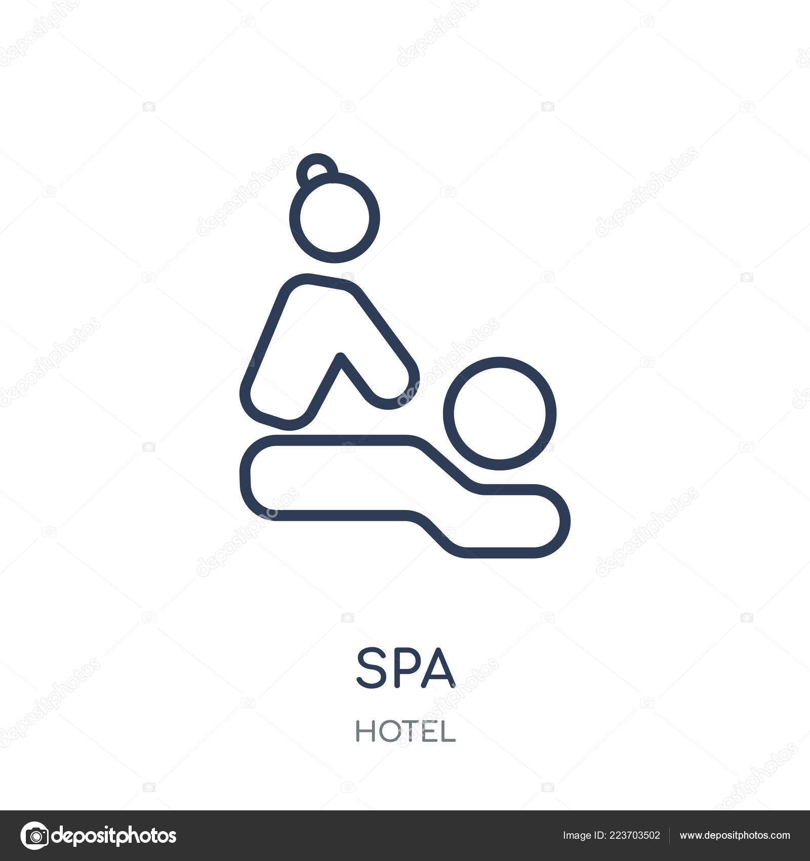Spa Icon Spa Linear Symbol Design Hotel Collection Simple Outline Stock ...