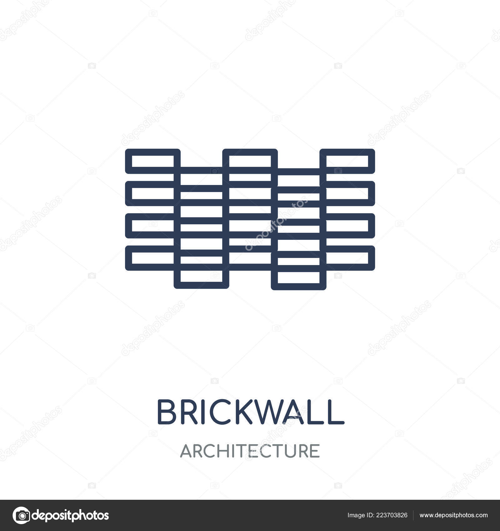 Brickwall Icon Brickwall Linear Symbol Design Architecture Collection Simple Outline Stock ...