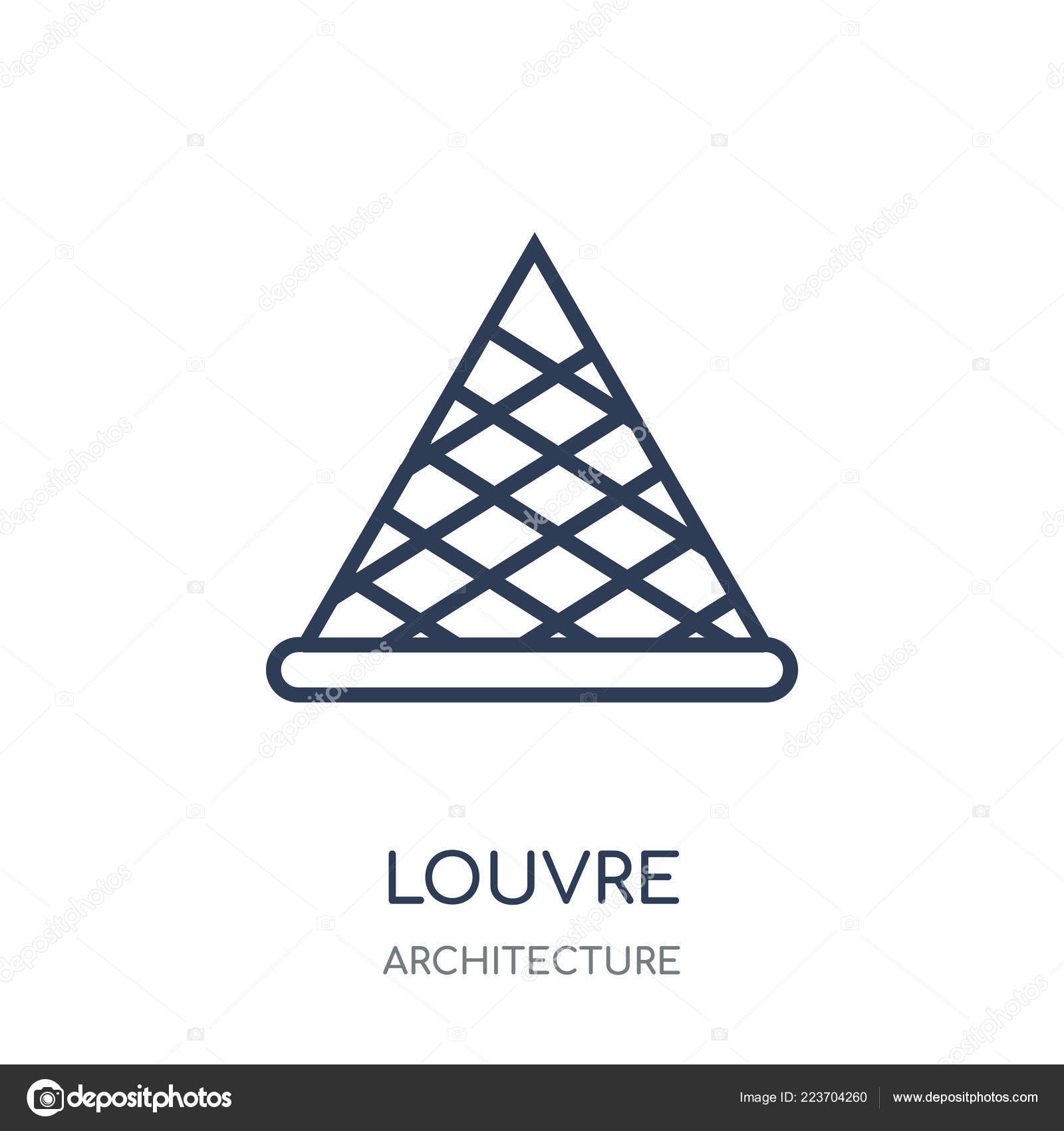 Louvre Icon Louvre Linear Symbol Design Architecture Collection Simple ...