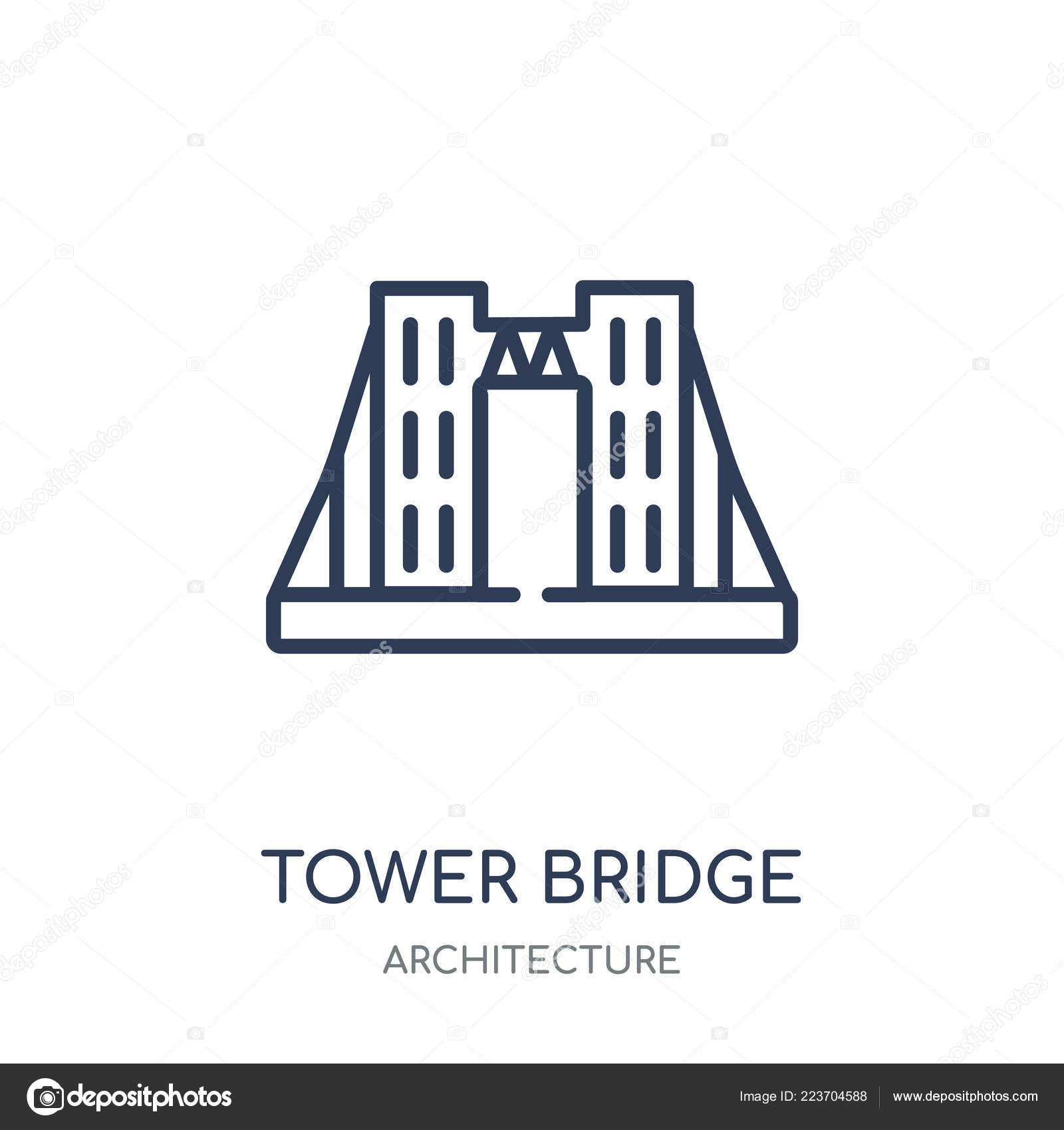 Tower Bridge Icon Tower Bridge Linear Symbol Design Architecture ...