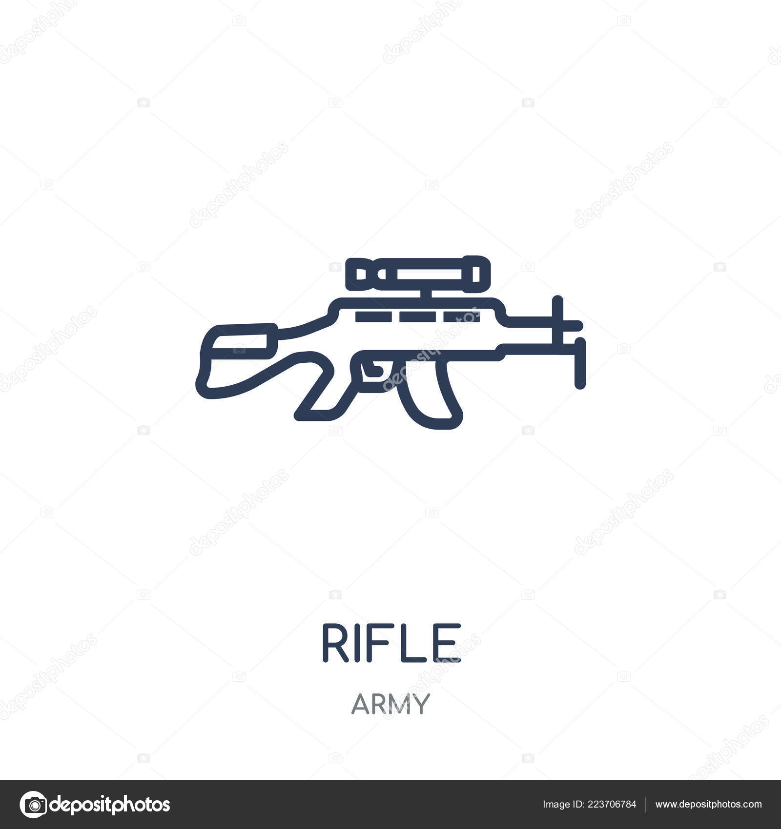 Rifle Icon Rifle Linear Symbol Design Army Collection Stock Vector by ...