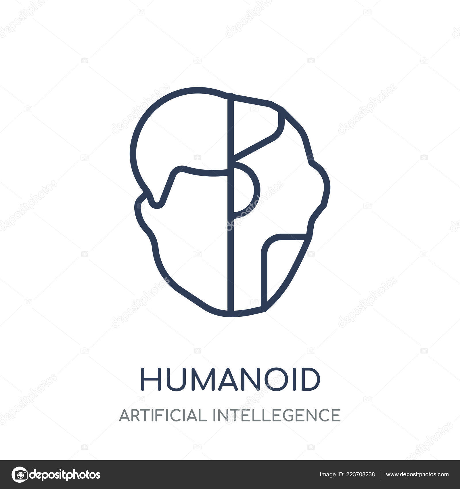 Humanoid Icon Humanoid Linear Symbol Design Artificial Intellegence ...