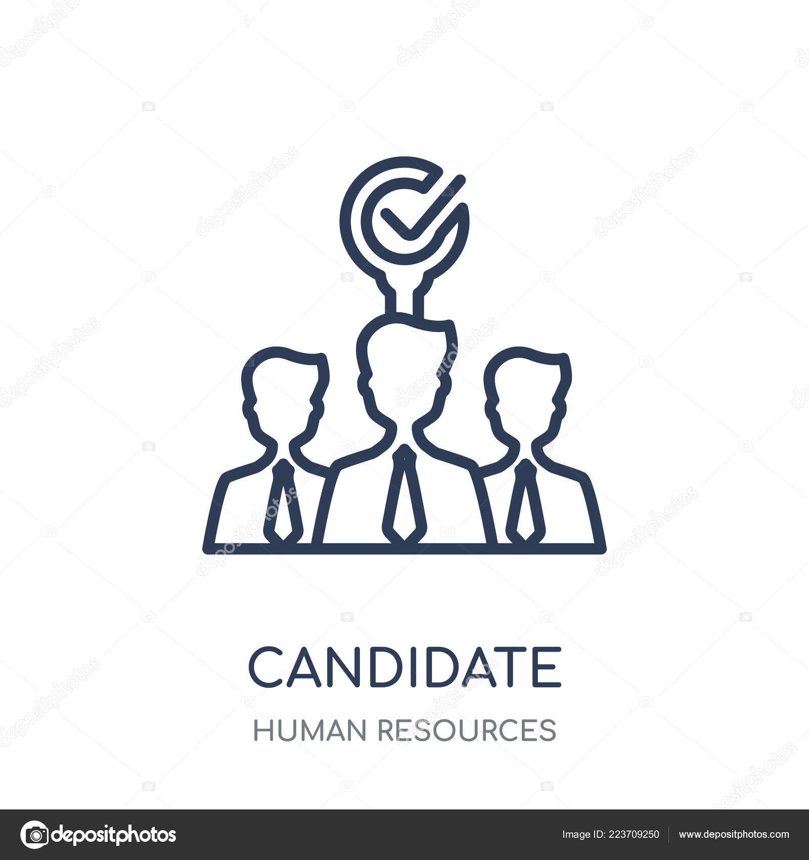 Candidate Icon Candidate Linear Symbol Design Human Resources ...