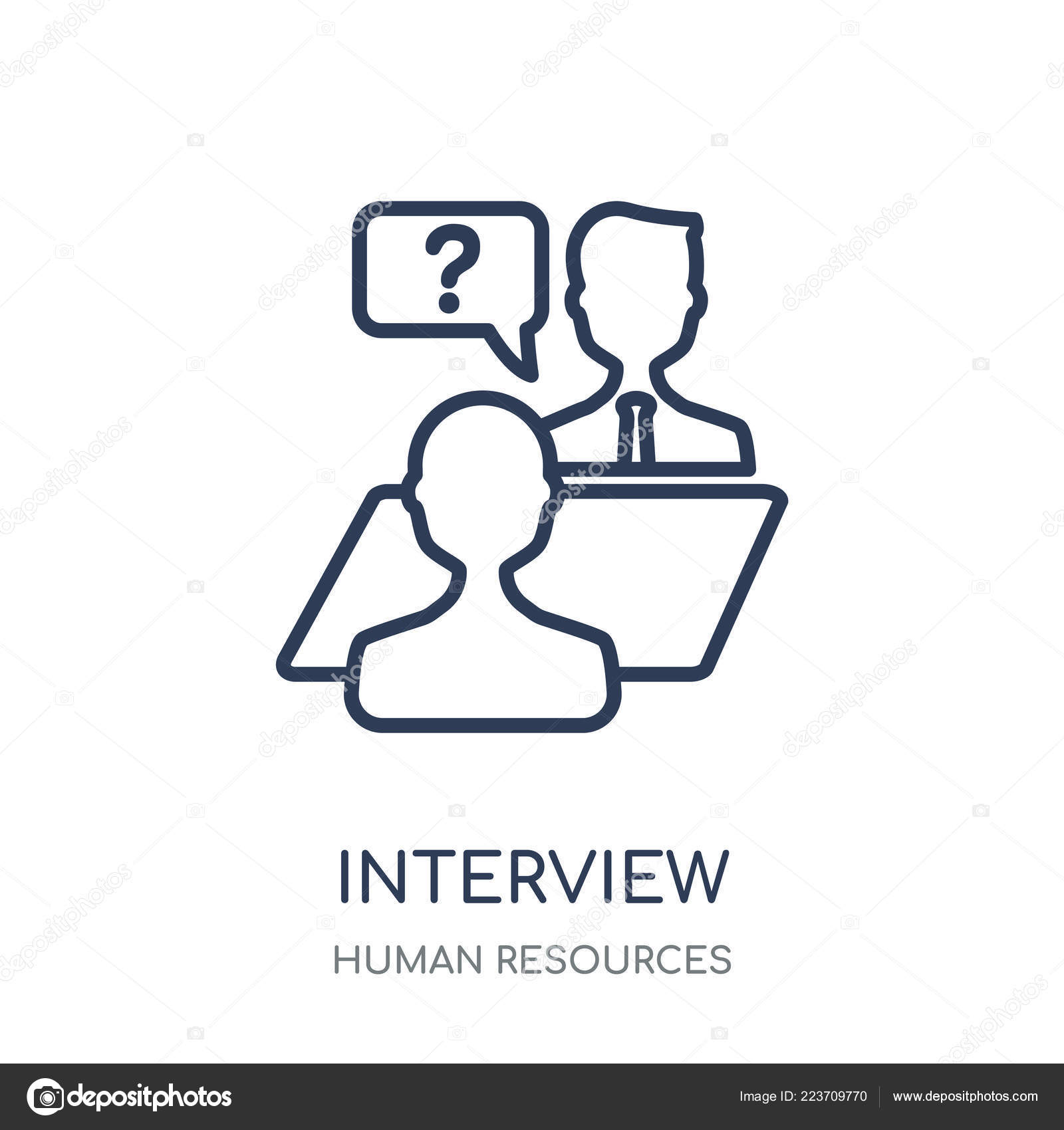 Interview Icon Interview Linear Symbol Design Human Resources ...