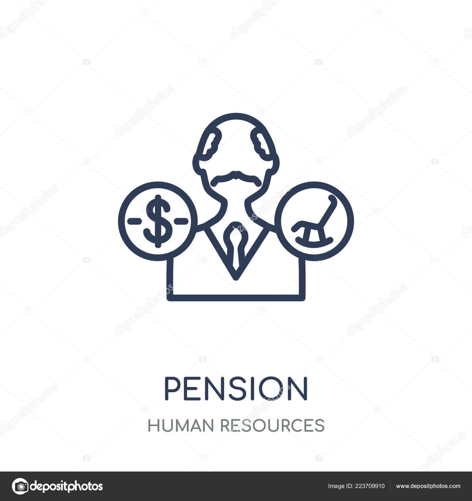Pension Icon Pension Linear Symbol Design Human Resources Collection ...