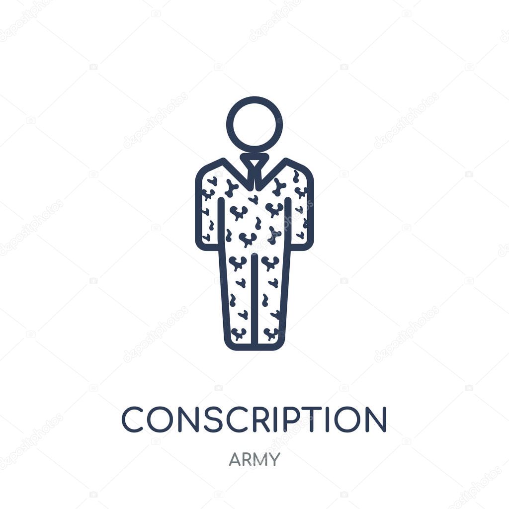 Vettoriale stockIcona Della Coscrizione Disegno Simbolo Lineare Della ...
