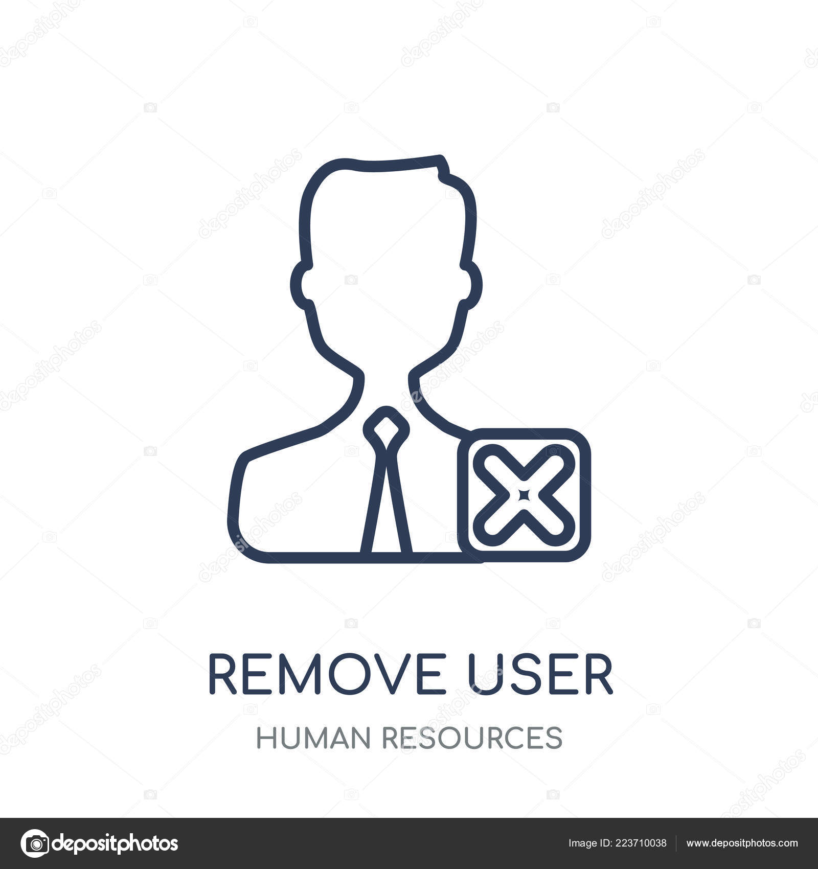 Remove User Icon Remove User Linear Symbol Design Human Resources Stock Vector Image by ...
