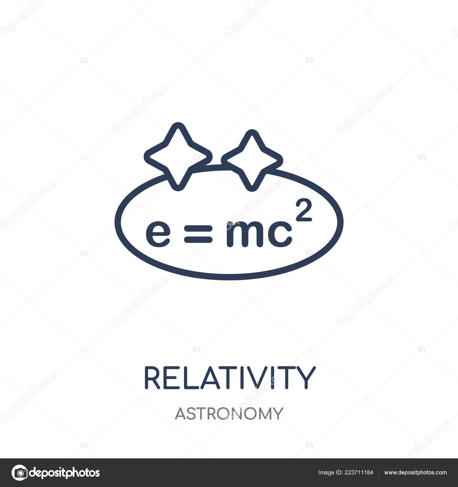 Icono Relatividad Diseño Símbolo Lineal Relatividad Colección Astronomy ...