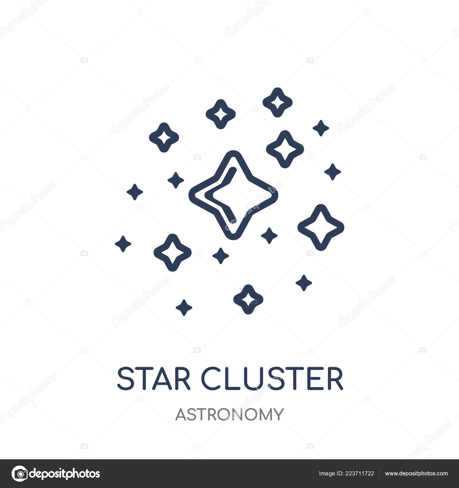 Star Cluster Icon Star Cluster Linear Symbol Design Astronomy ...