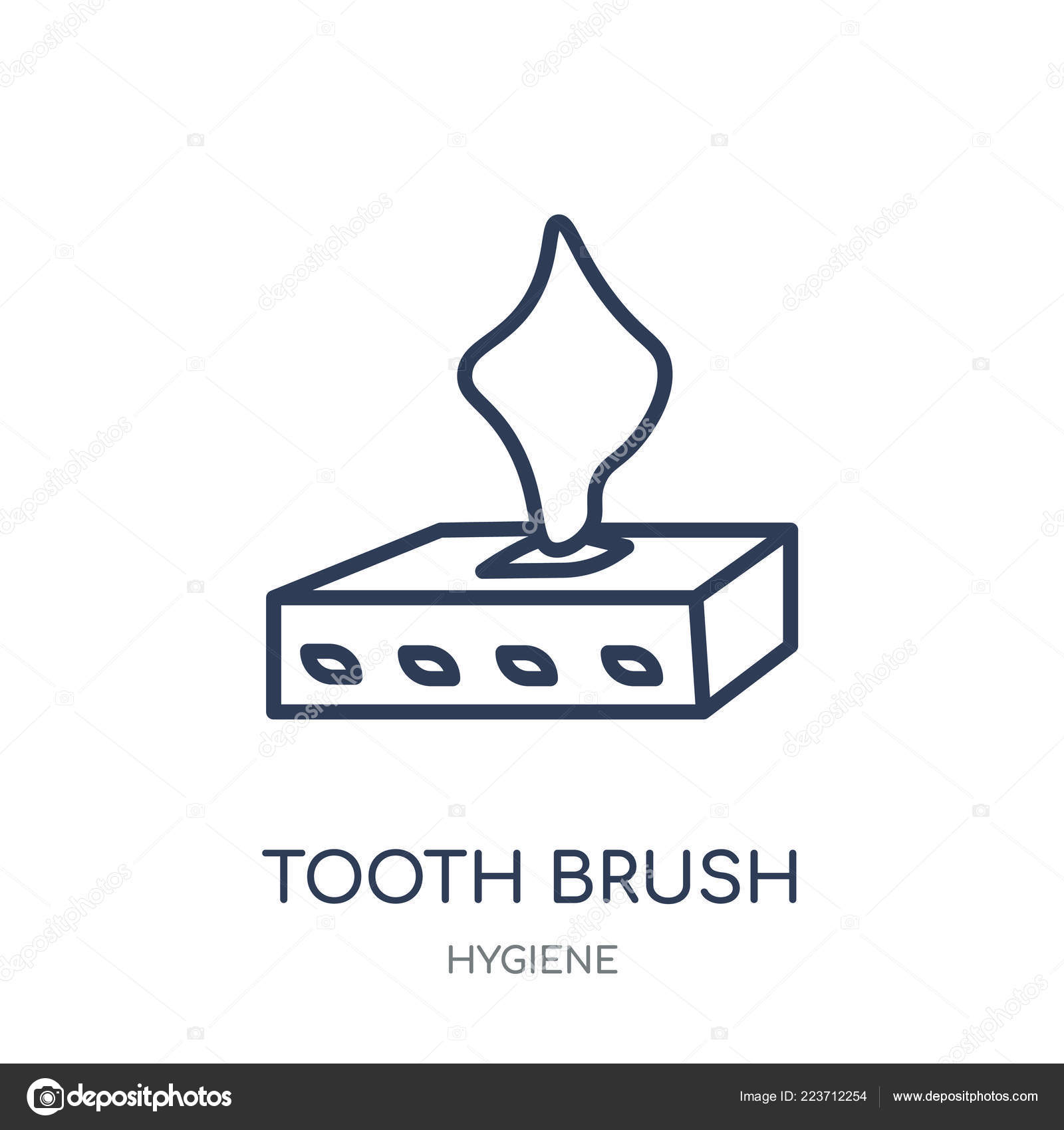 Tooth Brush Icon Tooth Brush Linear Symbol Design Hygiene Collection ...