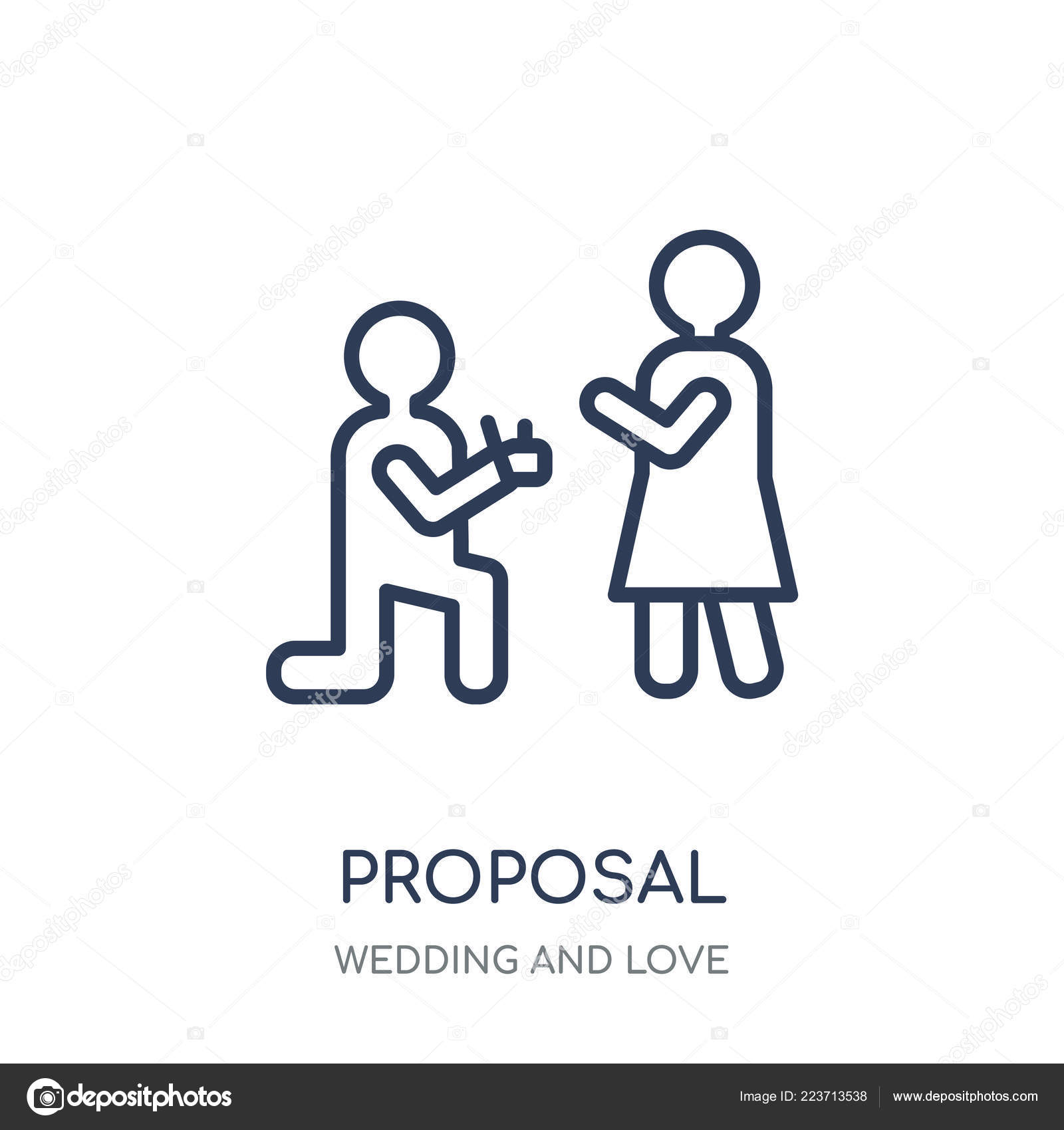 Proposal Icon Proposal Linear Symbol Design Wedding Love Collection ...