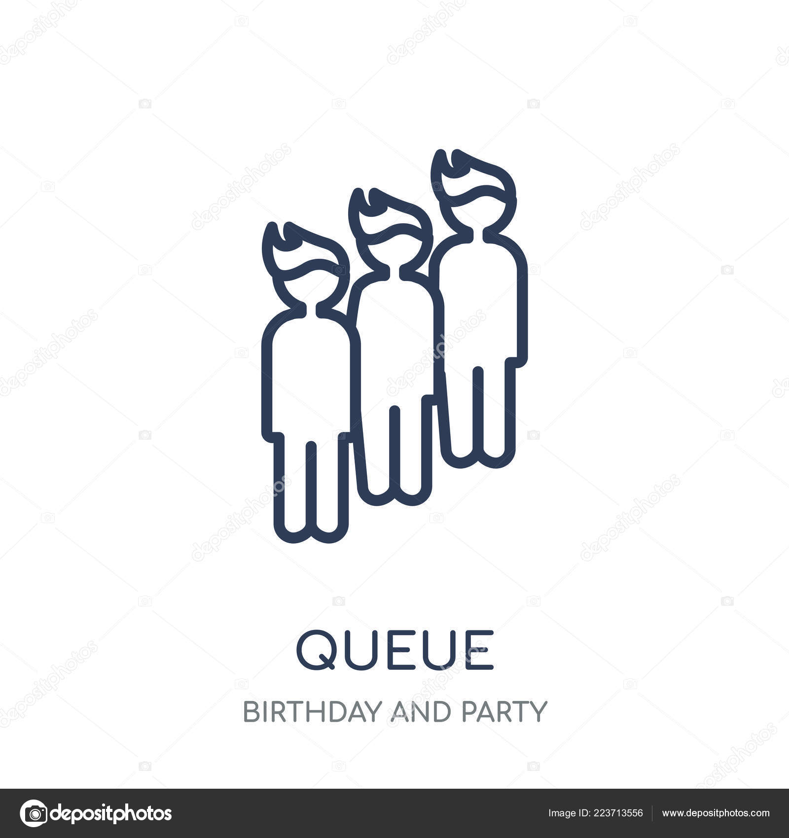 Queue Icon Queue Linear Symbol Design Birthday Party Collection Simple ...