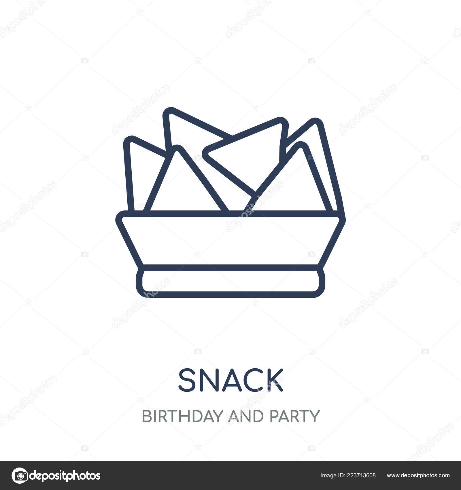 Snack Icon Snack Linear Symbol Design Birthday Party Collection Simple ...