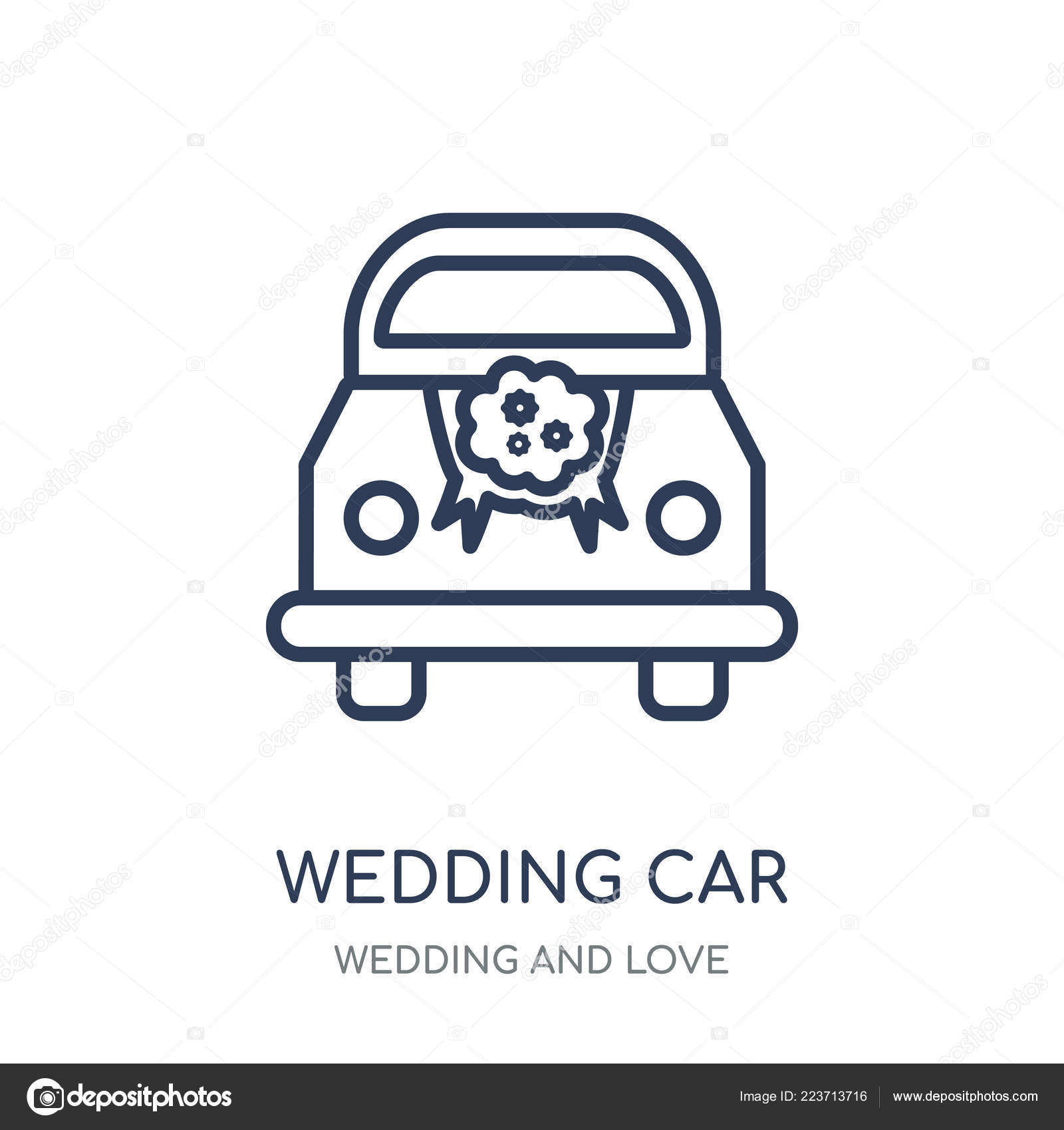 Wedding Car Icon Wedding Car Linear Symbol Design Wedding Love Stock ...