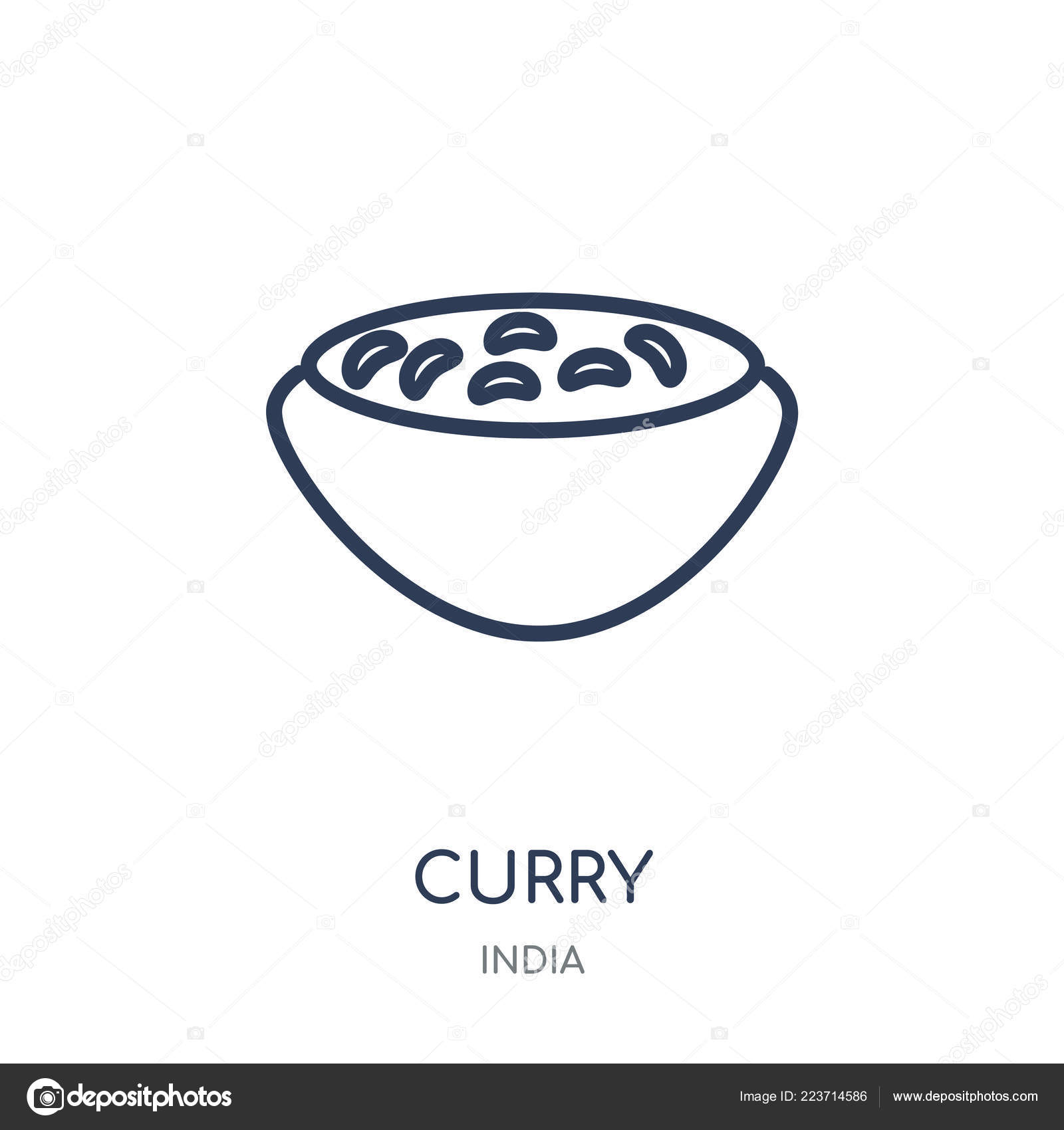 Curry Icon Curry Linear Symbol Design India Collection Simple Outline ...