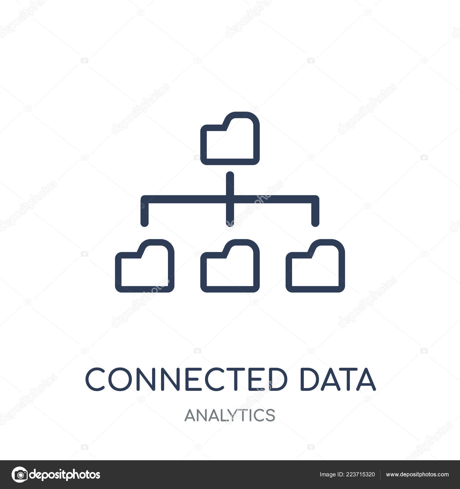 Connected Data Icon Connected Data Linear Symbol Design Analytics ...