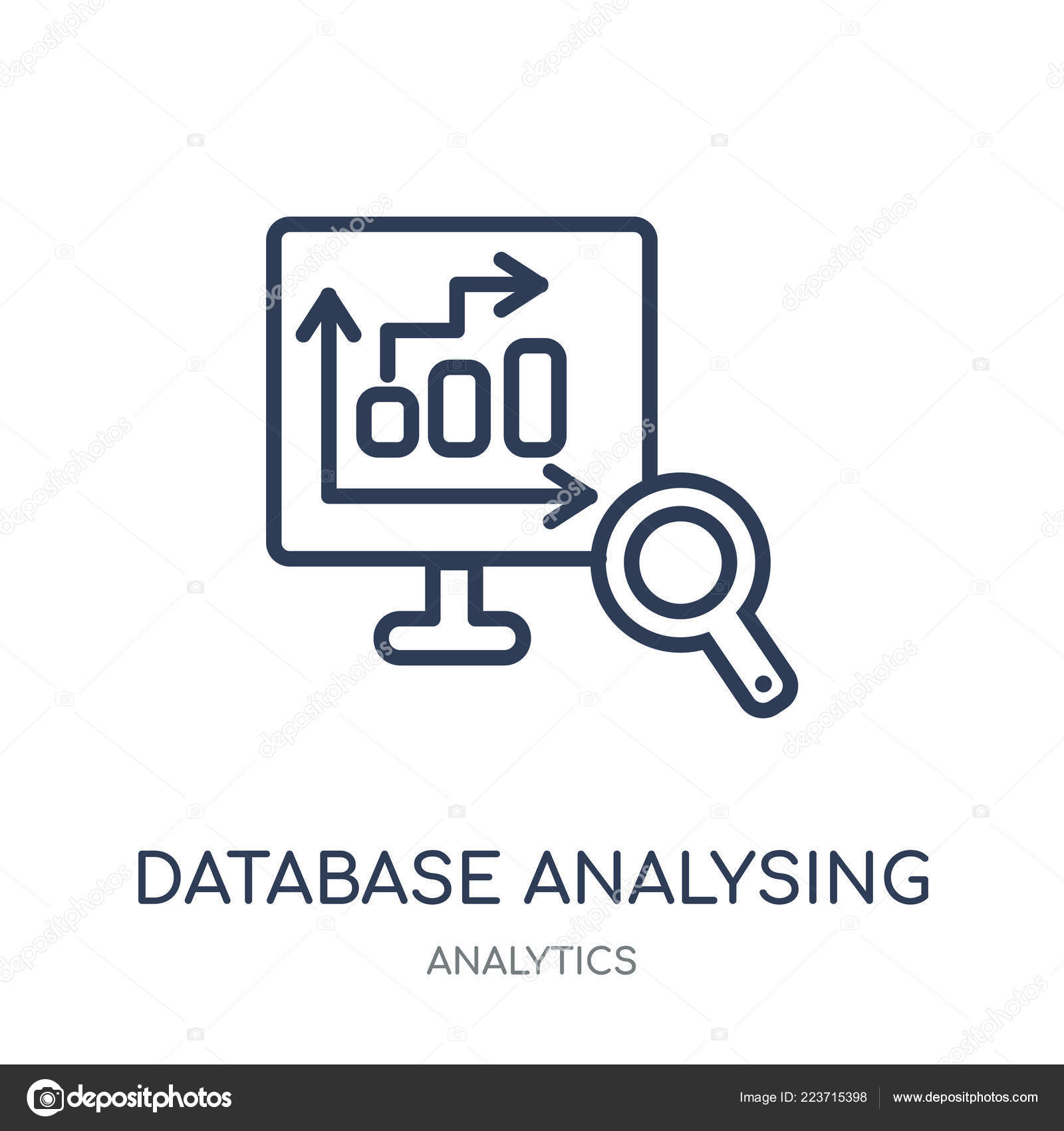 Database Analysing Icon Database Analysing Linear Symbol Design Analytics Collection Stock ...