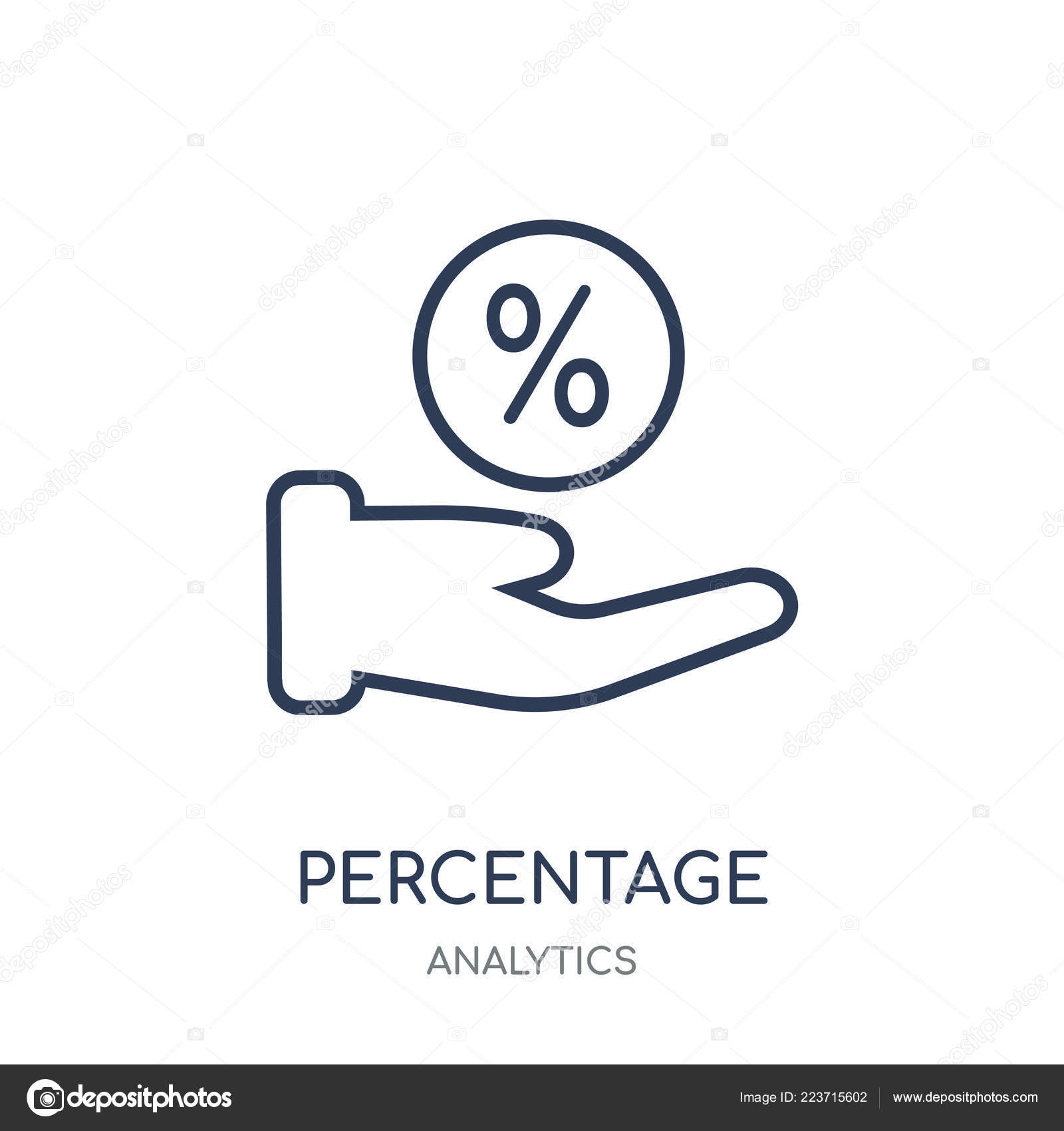 Percentage Icon Percentage Linear Symbol Design Analytics Collection ...