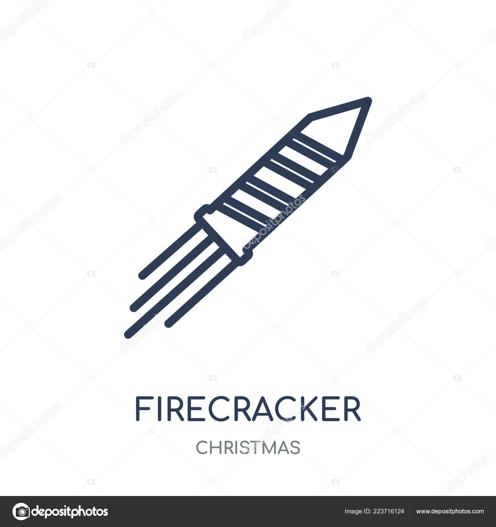 Firecracker Icon Firecracker Linear Symbol Design Christmas Collection Simple Outline Stock ...