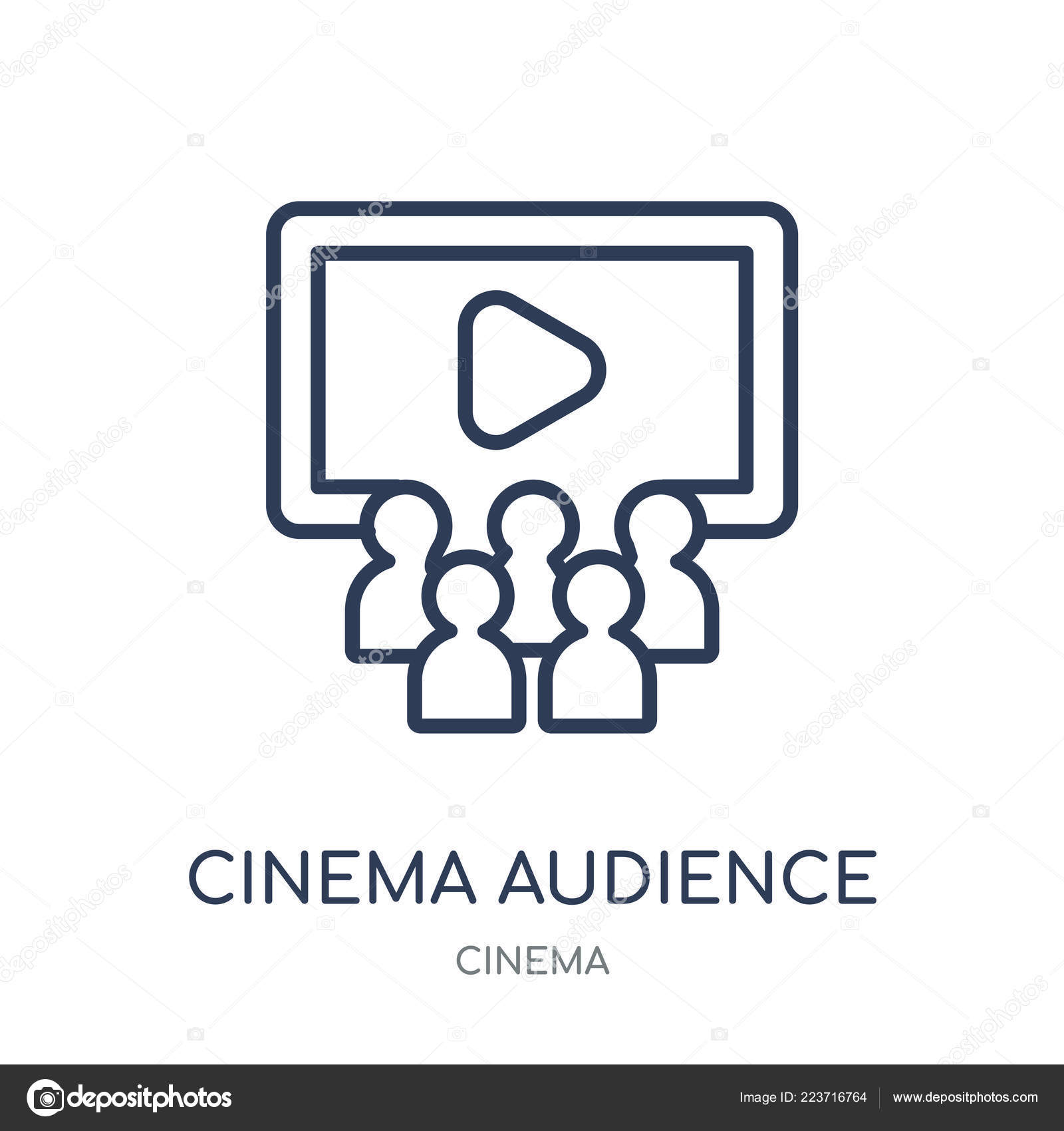 Cinema Audience Icon Cinema Audience Linear Symbol Design Cinema ...