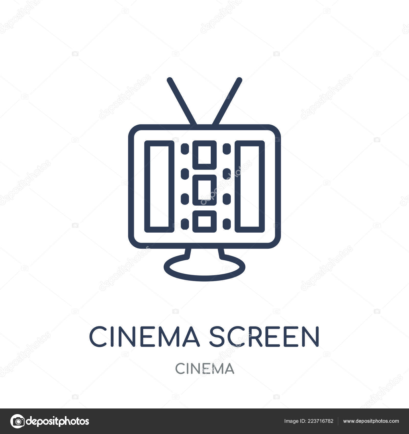 Cinema Screen Icon Cinema Screen Linear Symbol Design Cinema Collection ...