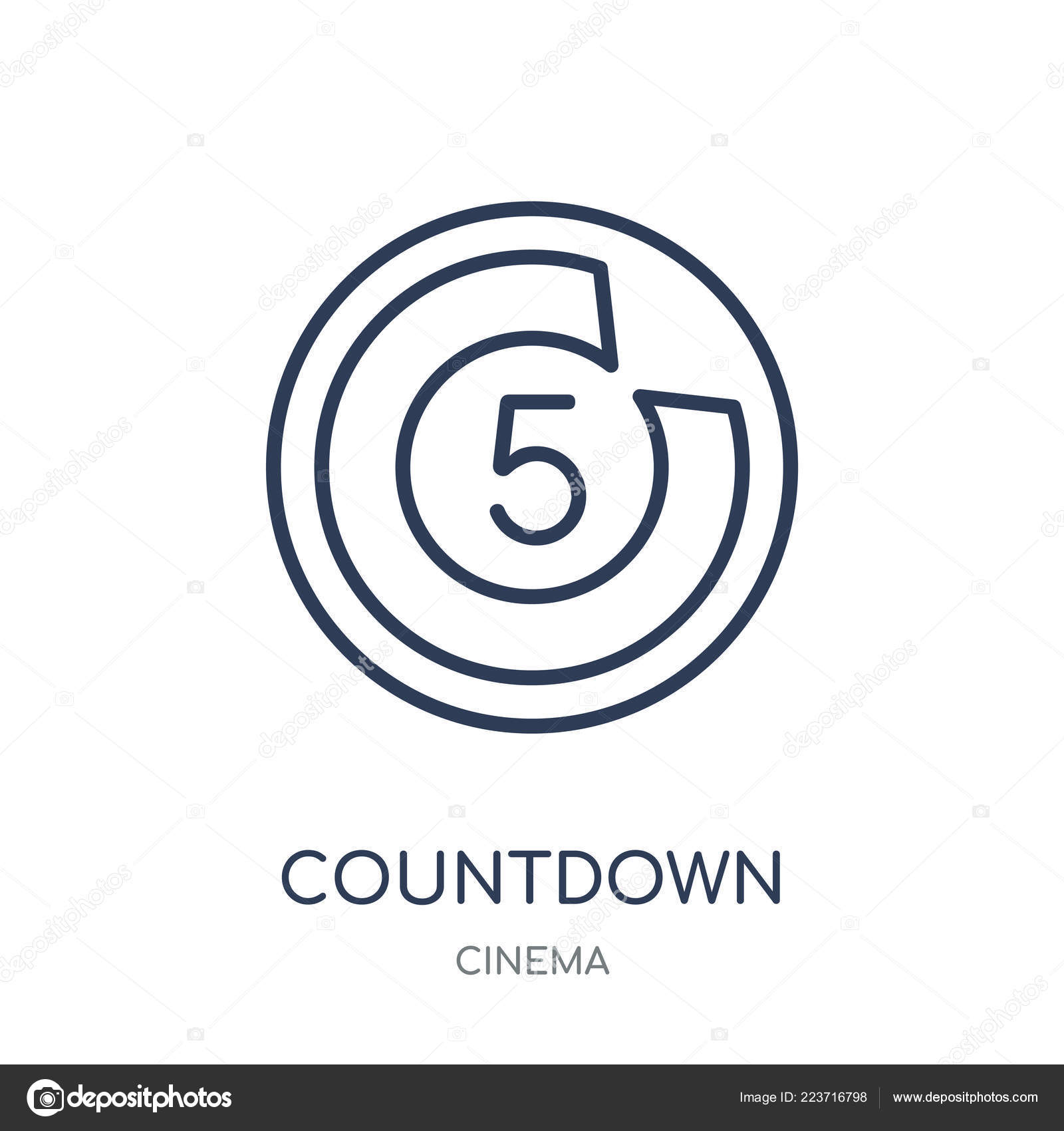Countdown Icon Countdown Linear Symbol Design Cinema Collection Simple ...