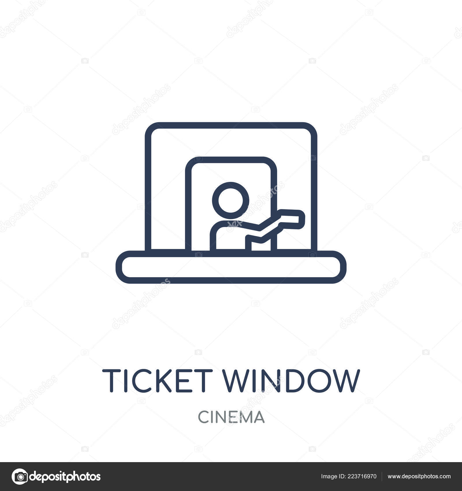 Ticket Window Icon Ticket Window Linear Symbol Design Cinema Collection ...