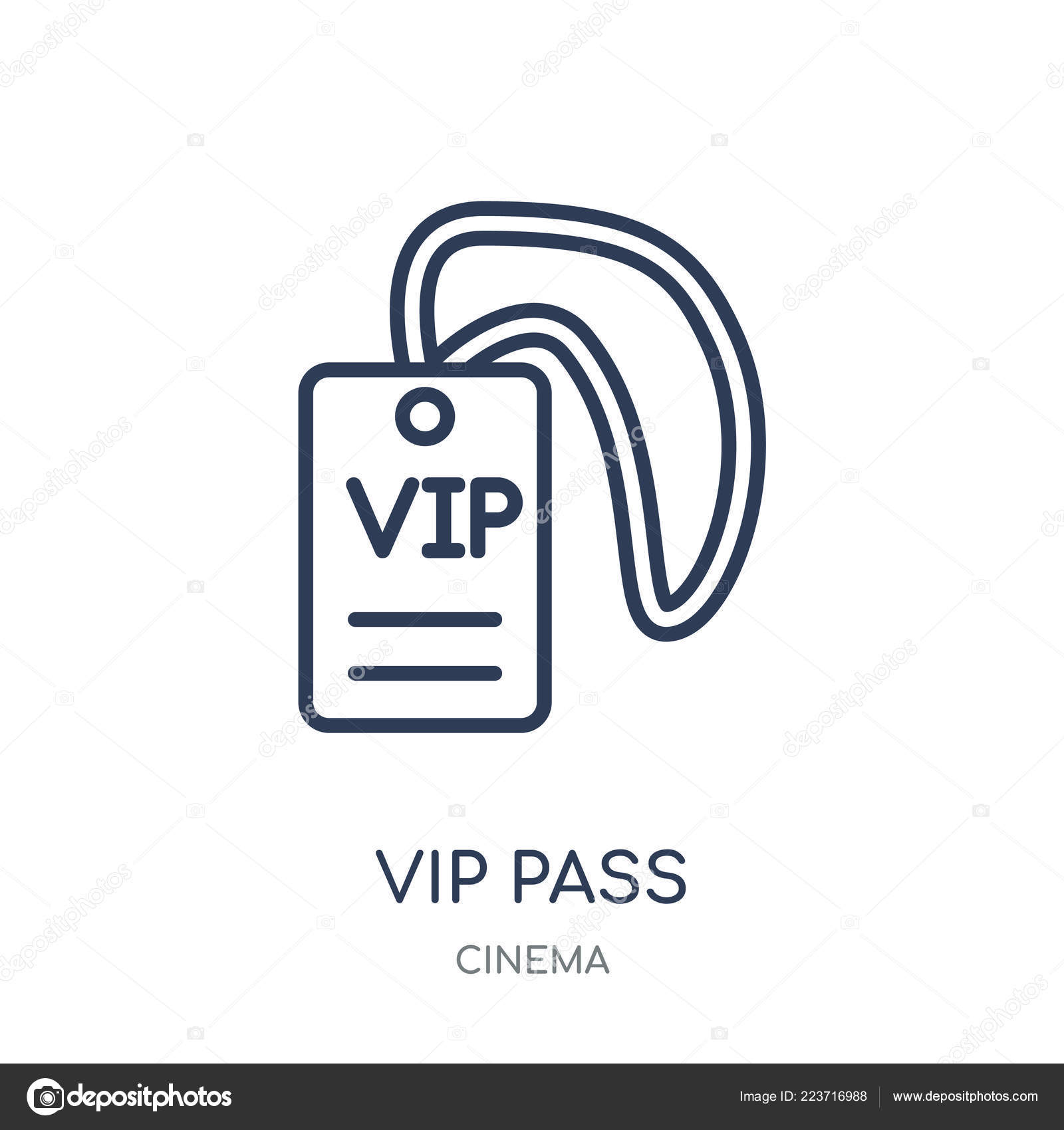 Vip Pass Icon Vip Pass Linear Symbol Design Cinema Collection Stock ...
