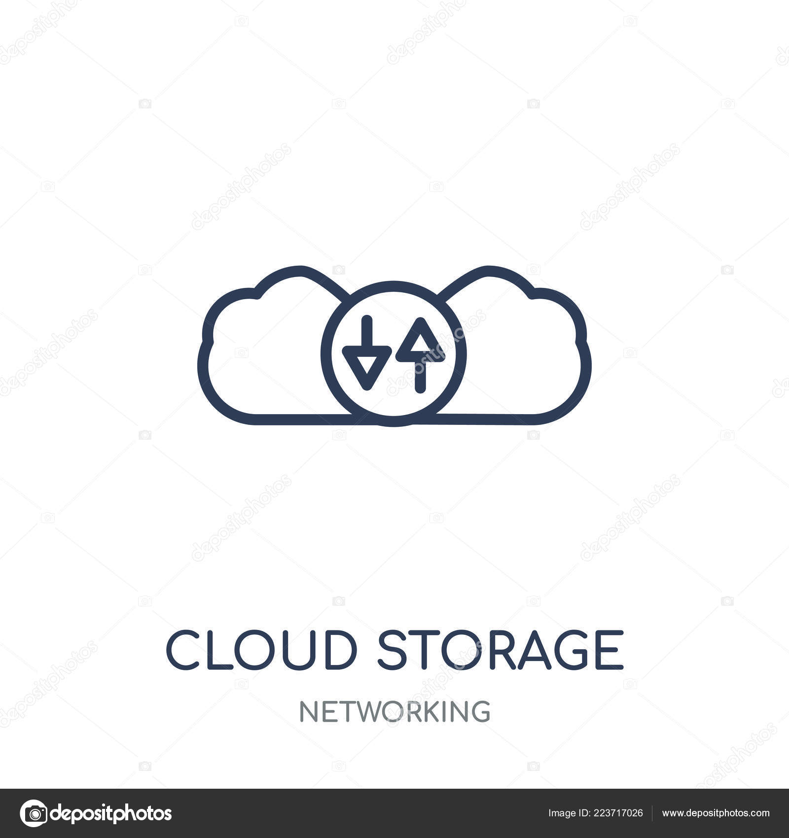Cloud Storage Icon Cloud Storage Linear Symbol Design Networking ...