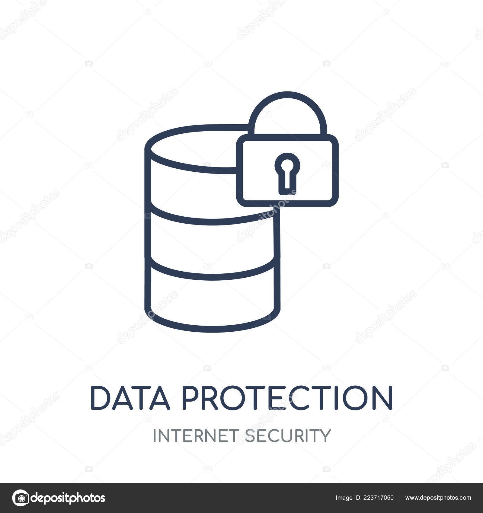 Data Protection Icon Data Protection Linear Symbol Design Internet ...